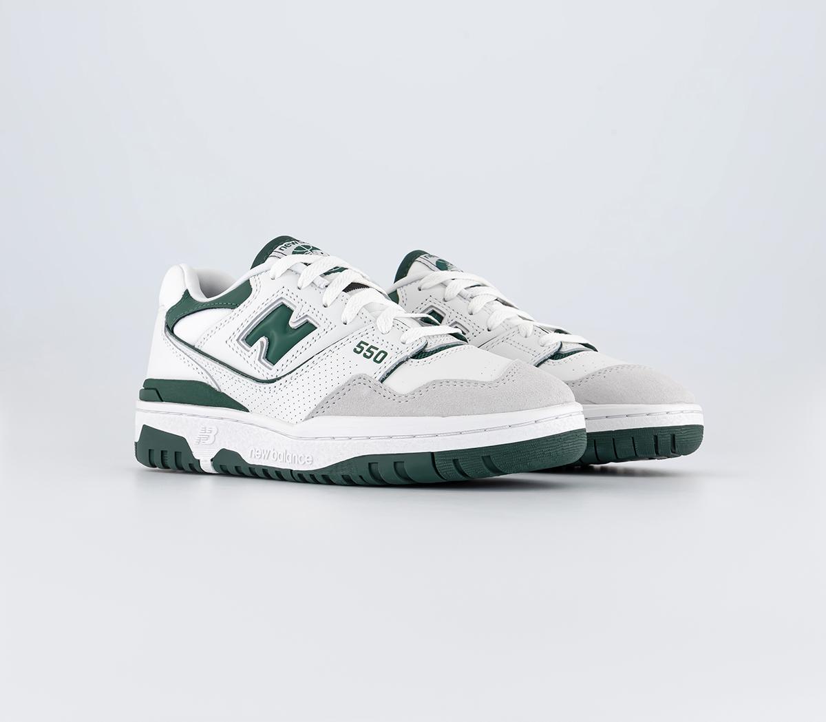 New Balance BB550 Trainers White Forest Green - Women's Trainers