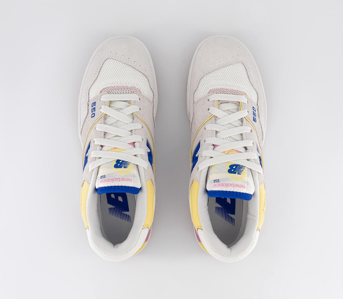 New Balance BB550 Trainers Cream Navy Yellow Pink White Gum - Women's ...