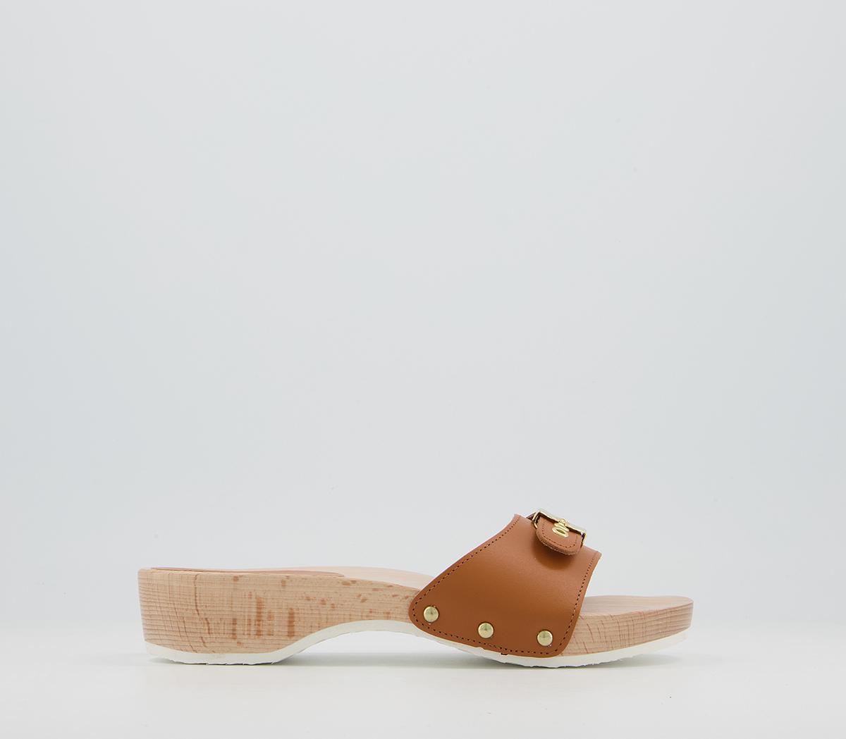 OFFICE Specific Buckle Clog Sandals Tan Leather - Women’s Sandals