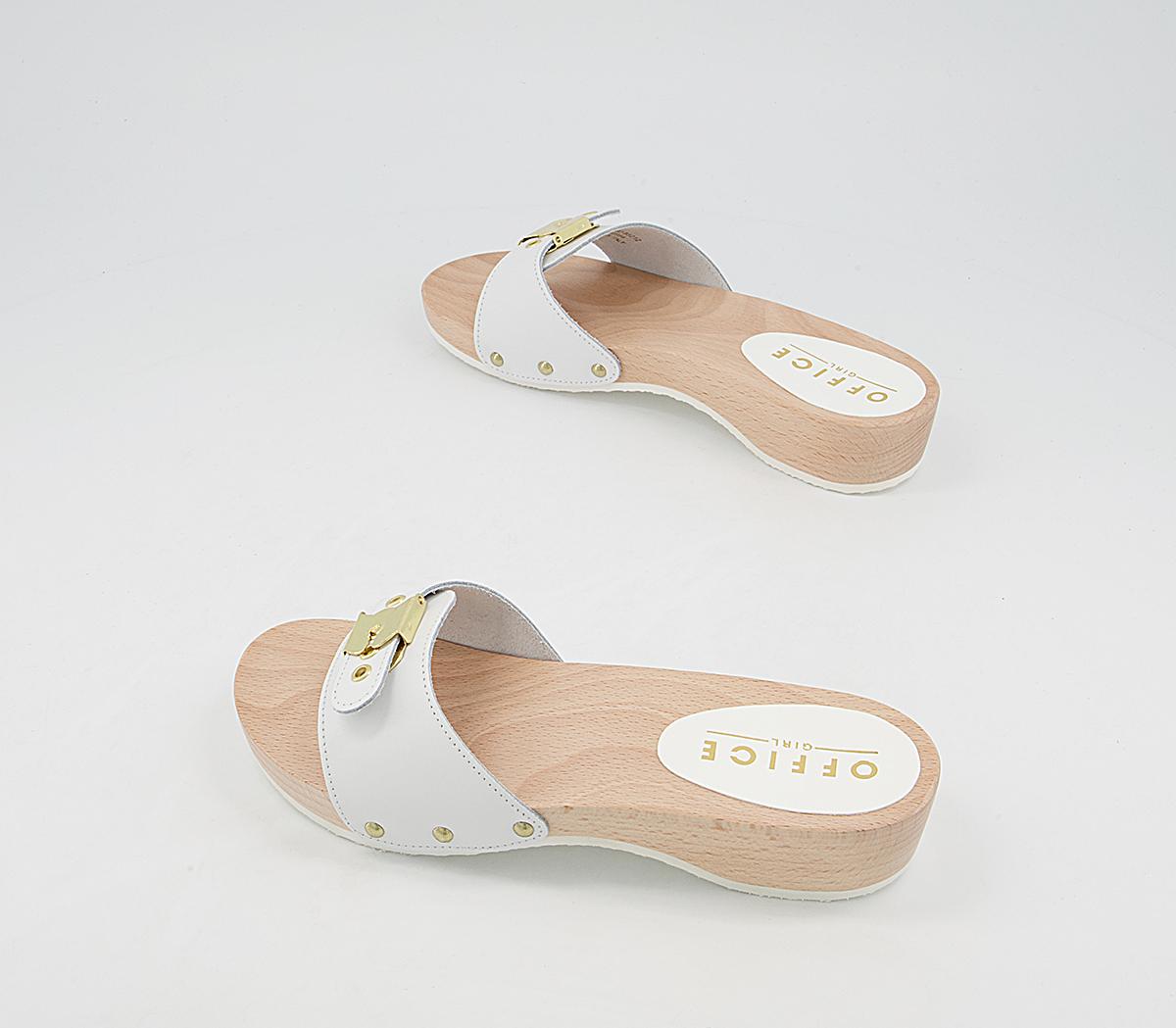 OFFICE Specific Buckle Clog Sandals Off White Leather - Women’s Sandals