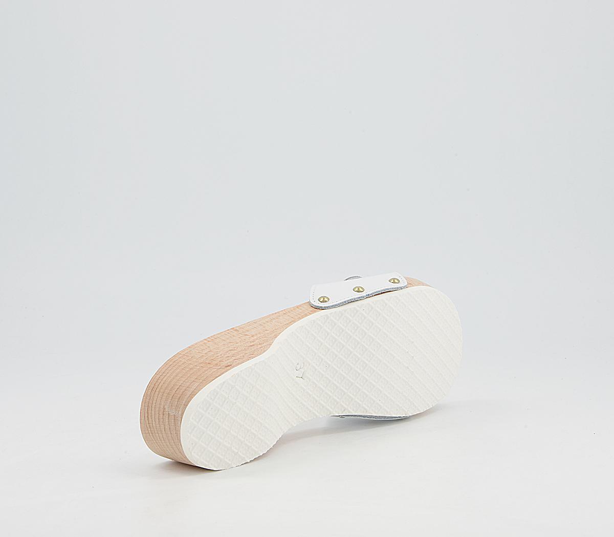 OFFICE Specific Buckle Clog Sandals Off White Leather - Women’s Sandals