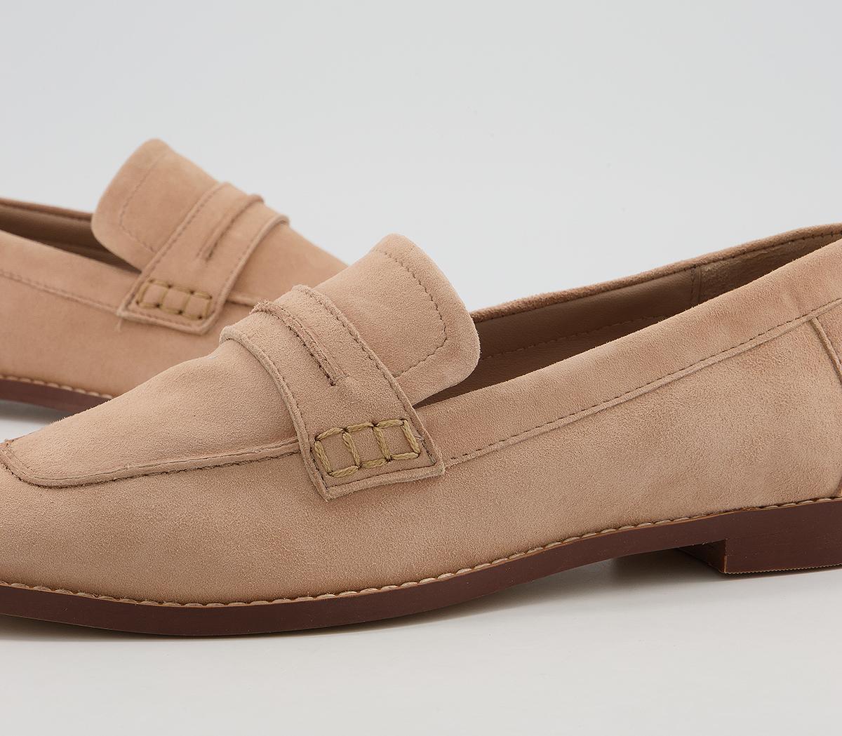 OFFICE Freetown Soft Square Toe Loafers Beige - Flat Shoes for Women