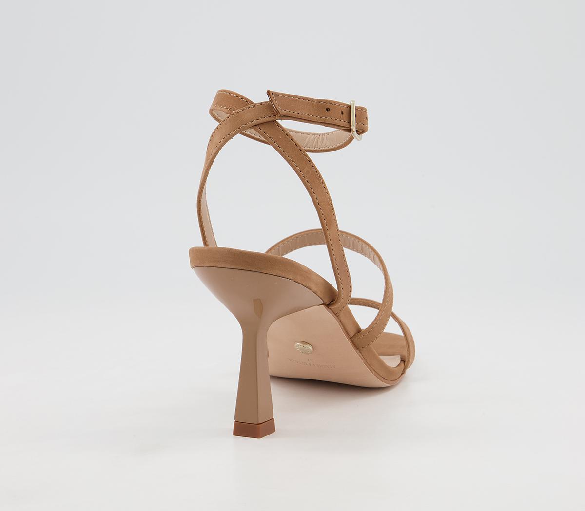 OFFICE Marching Band Strappy Stilettos Beige Nubuck - Mid Heels