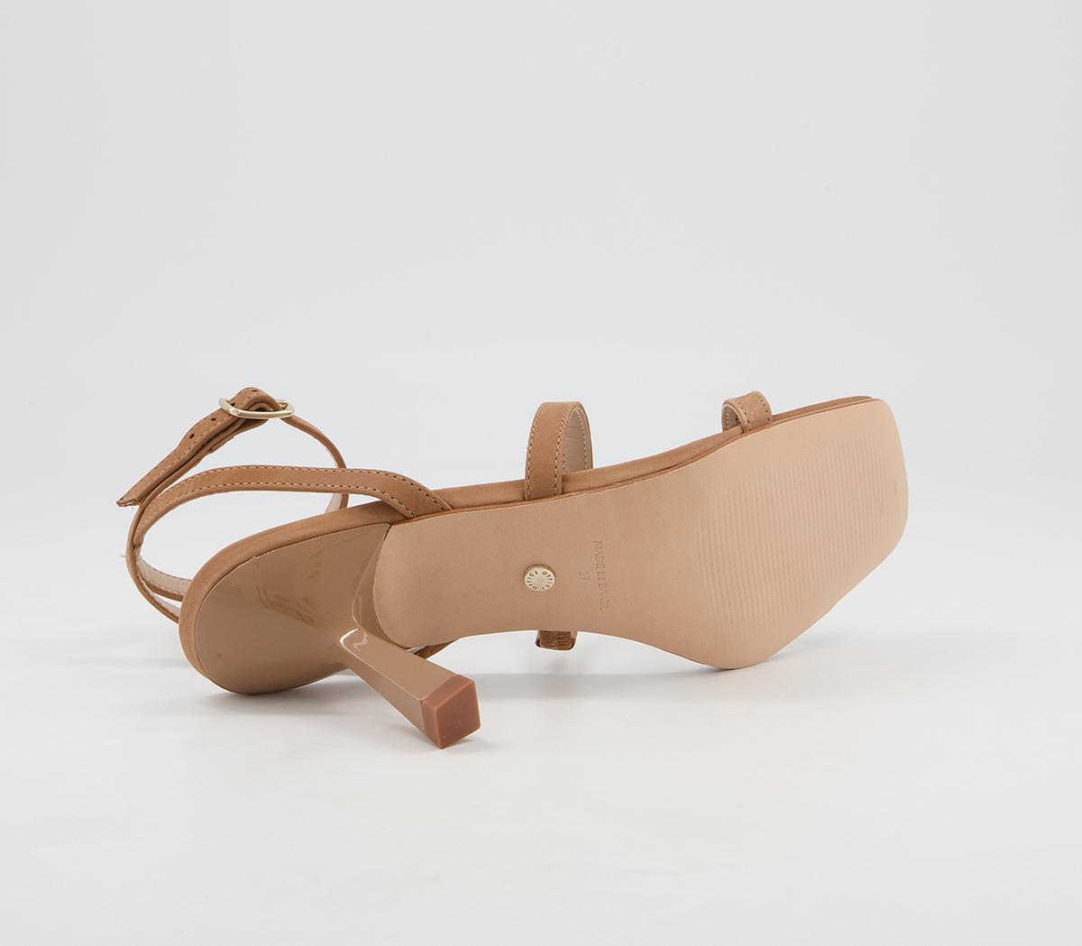 OFFICE Marching Band Strappy Stilettos Beige Nubuck - Mid Heels