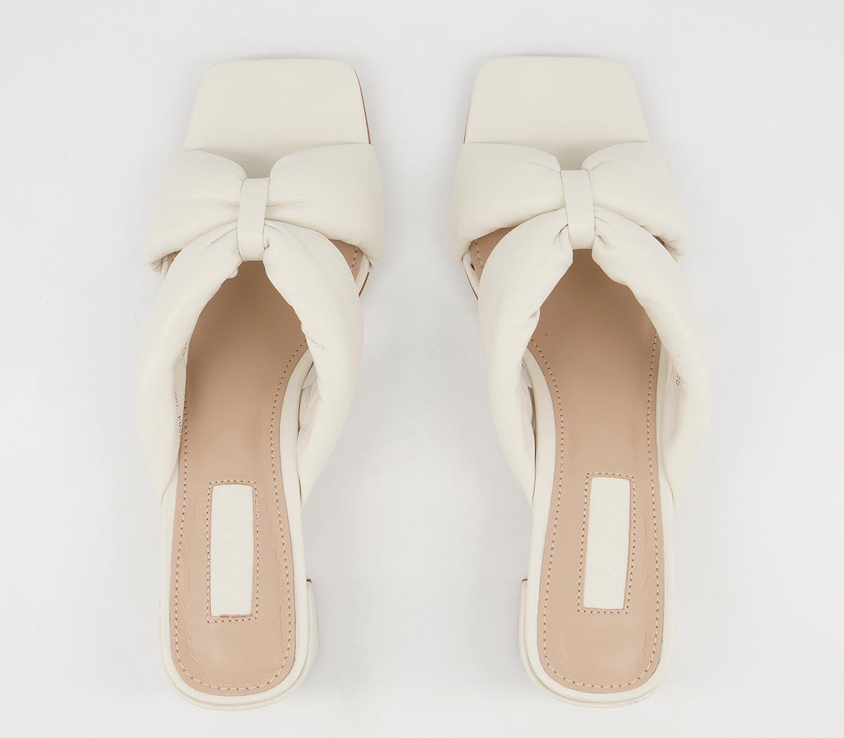 OFFICE Master Plan Padded Mules Off White Leather - Mid Heels
