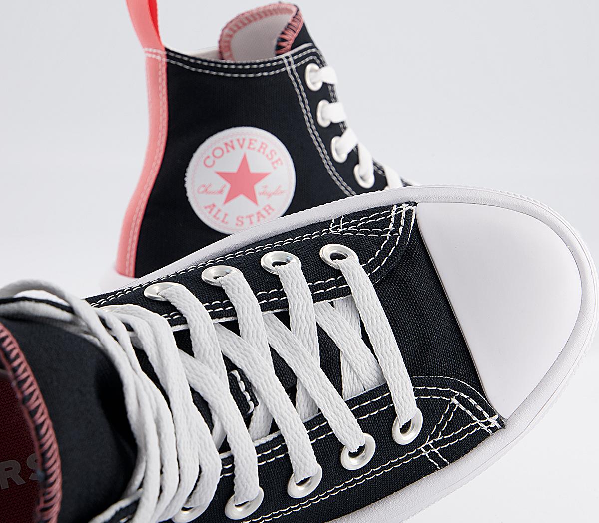 Converse All Star Move Gs Trainers Black Pink Salt White - Junior