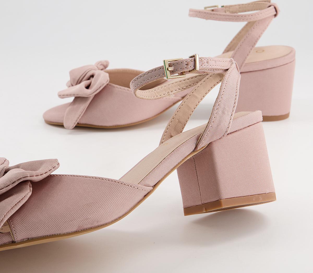 OFFICE Maybe-baby Bow Block Heels Pink - Mid Heels