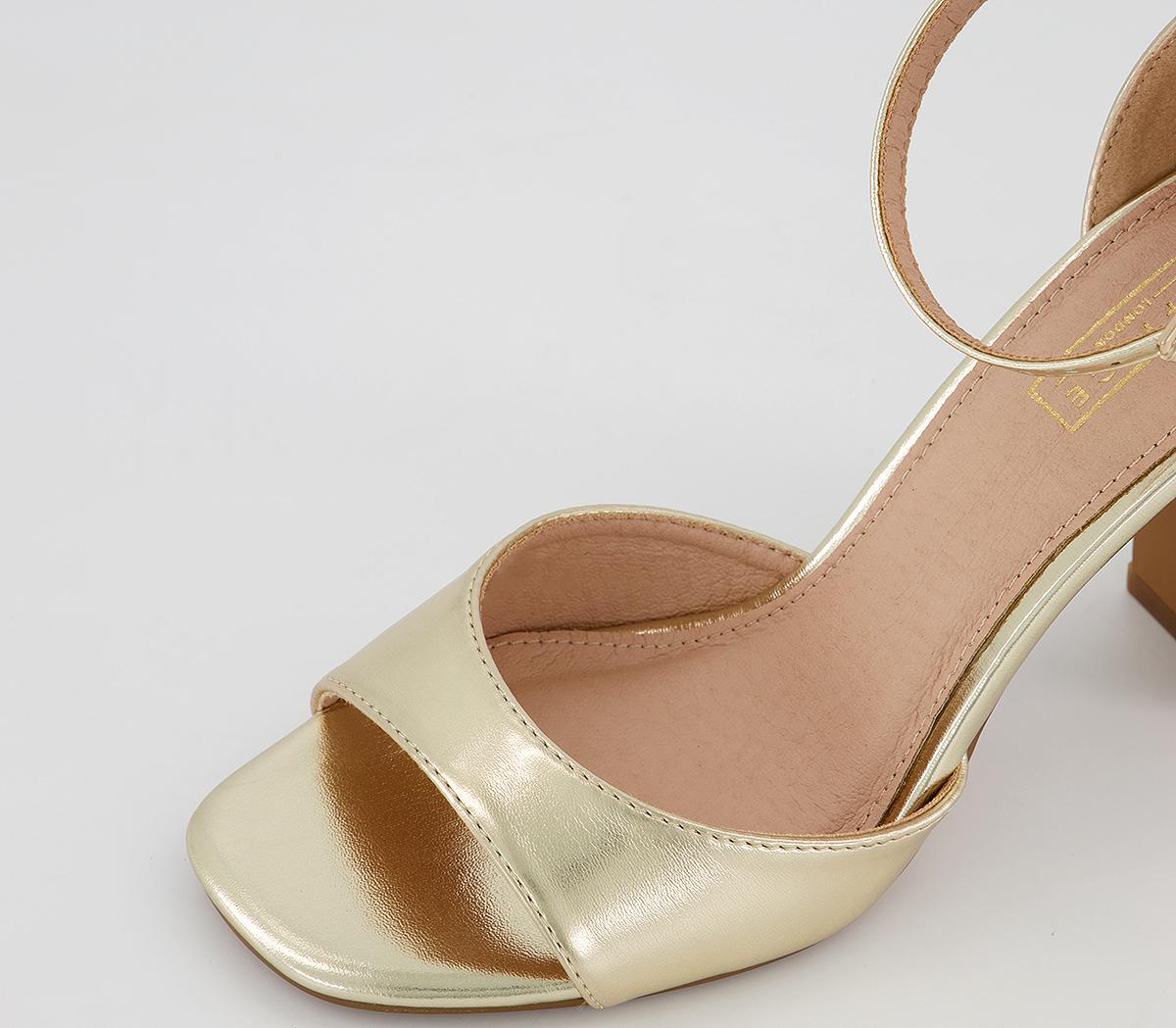 OFFICE Hesitation Easy Two Part Block Heels New Gold - High Heels