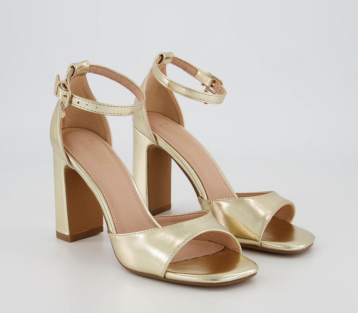 OFFICE Hesitation Easy Two Part Block Heels New Gold - High Heels