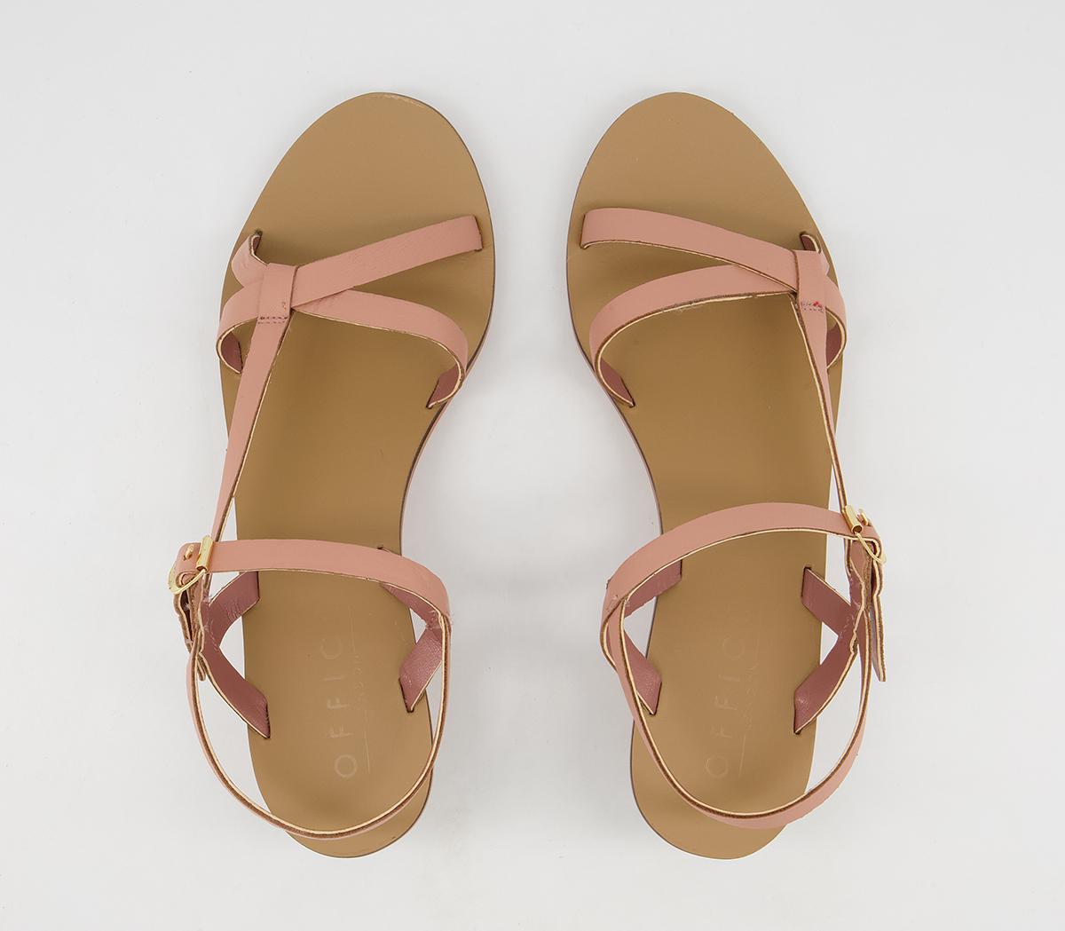 OFFICE Modern Art Casual Block Sandals Blush Leather - Mid Heels