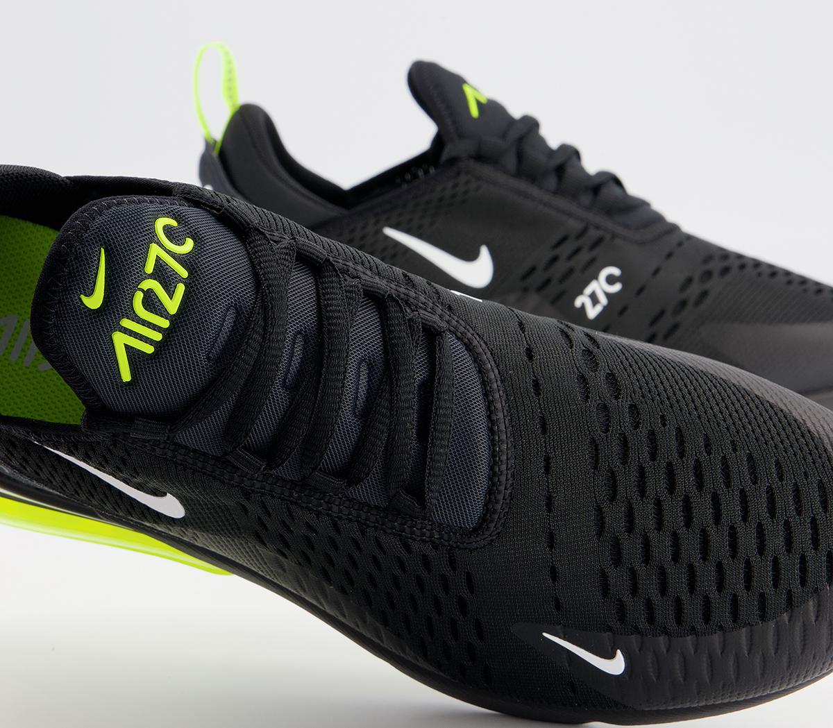 Nike Air Max 270 Trainers Black White Volt Reflect Silver - Nike Air Max
