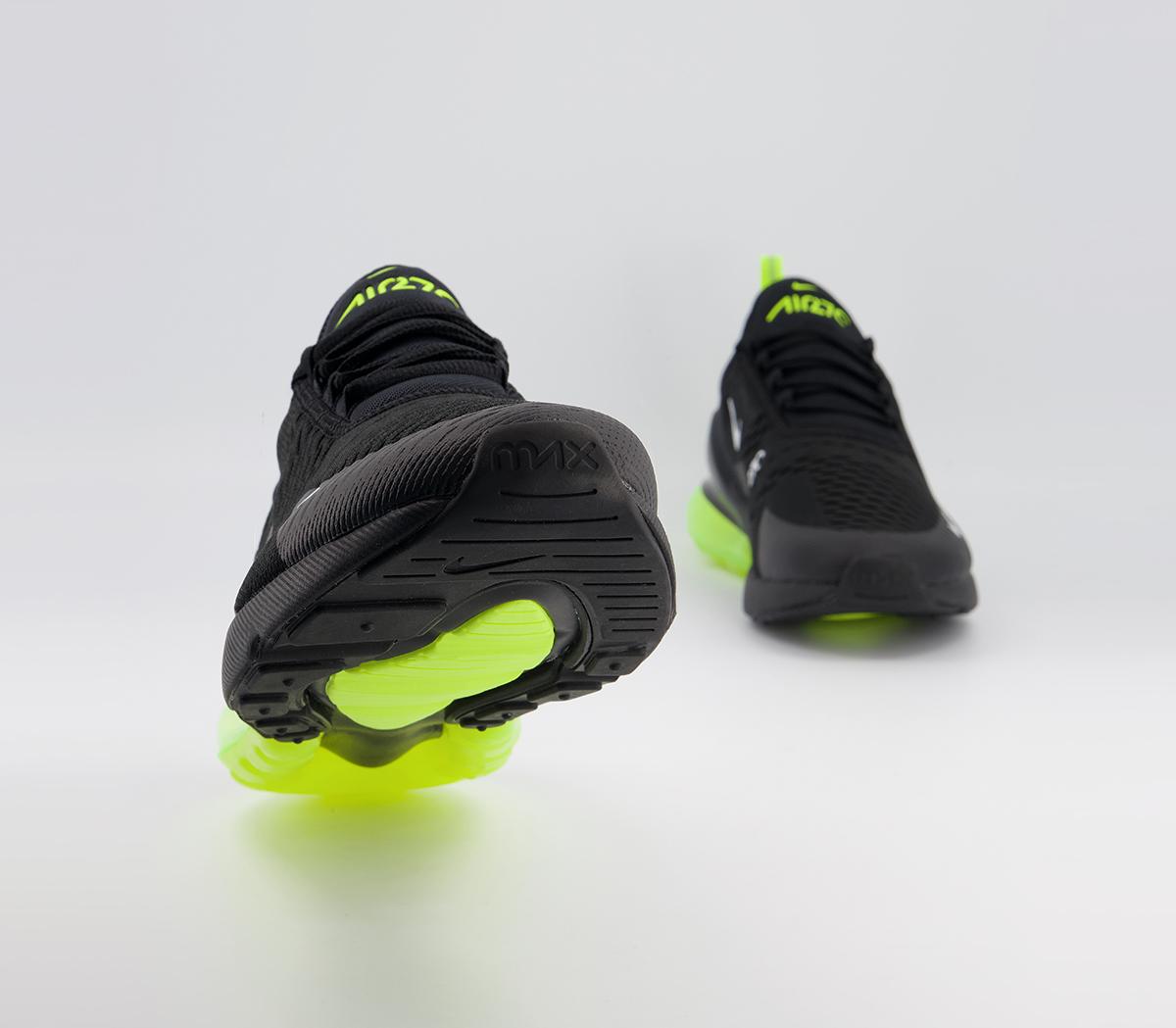 Nike Air Max 270 Trainers Black White Volt Reflect Silver - Nike Air Max