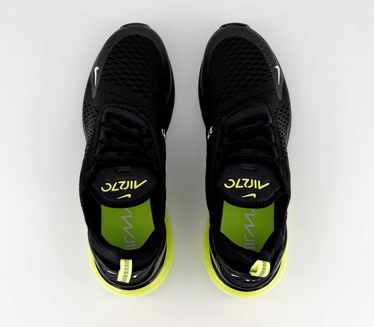Nike Air Max 270 Trainers Black White Volt Reflect Silver White - Men's ...