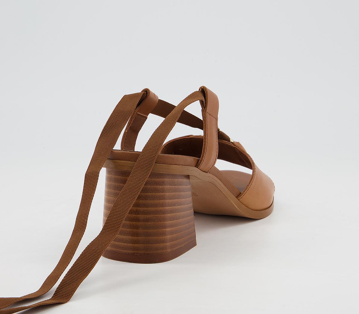 OFFICE Manya Ring Detail Sandals Tan Leather - Mid Heels