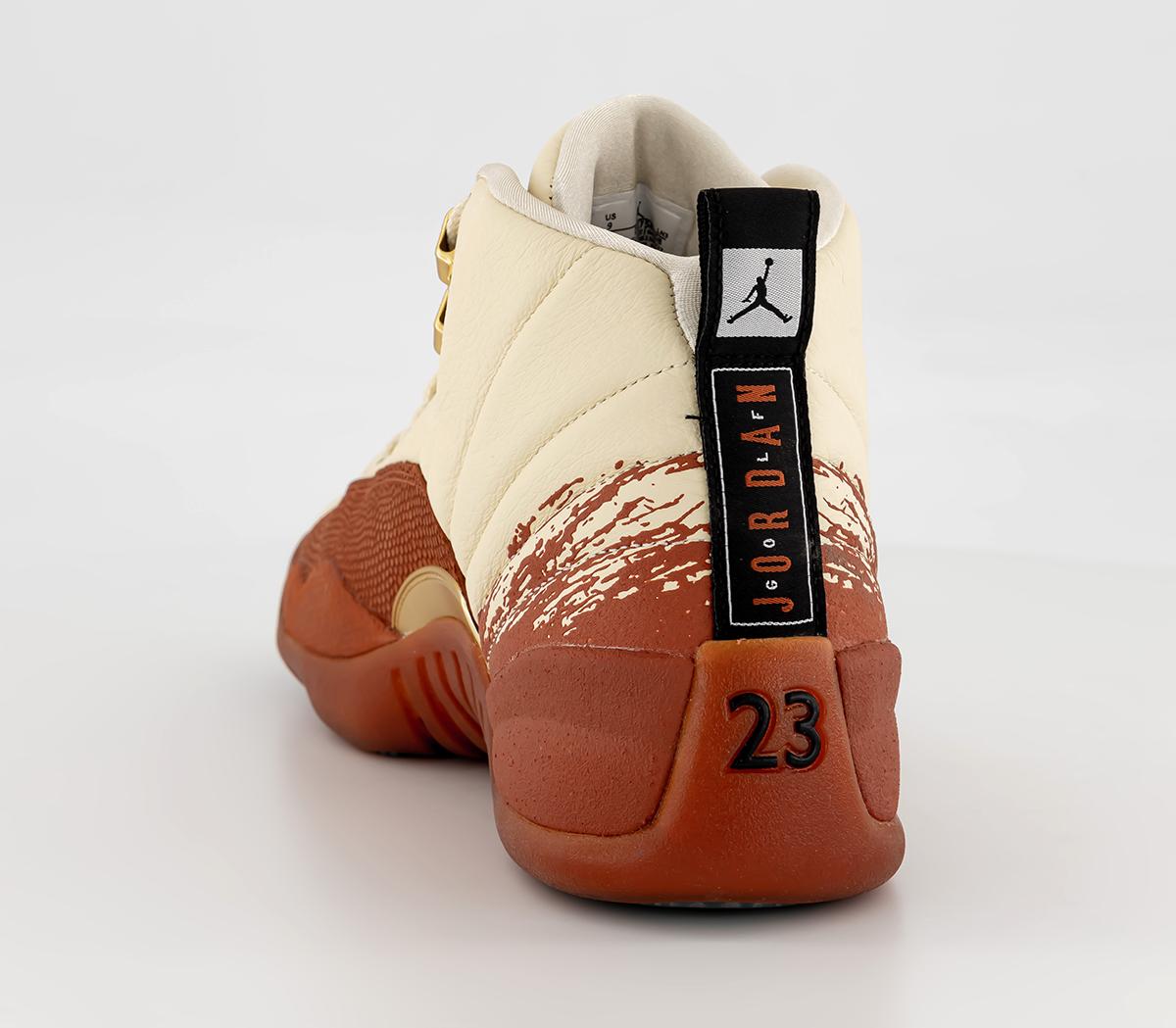 Jordan Air Jordan 12 Retro Trainers Muslin Black Burnt Sunrise - Men's ...