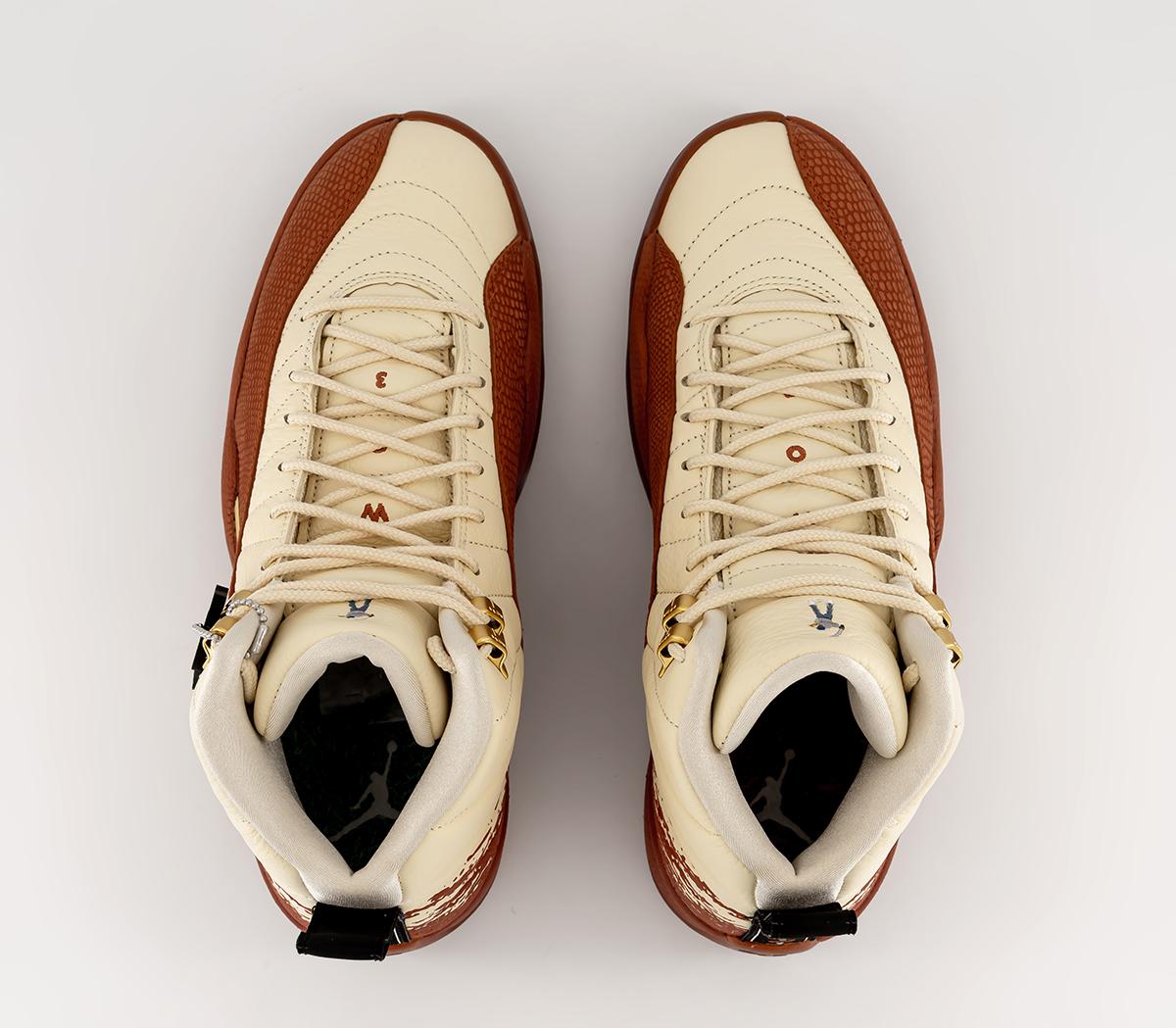 Jordan Air Jordan 12 Retro Trainers Muslin Black Burnt Sunrise - Men's ...