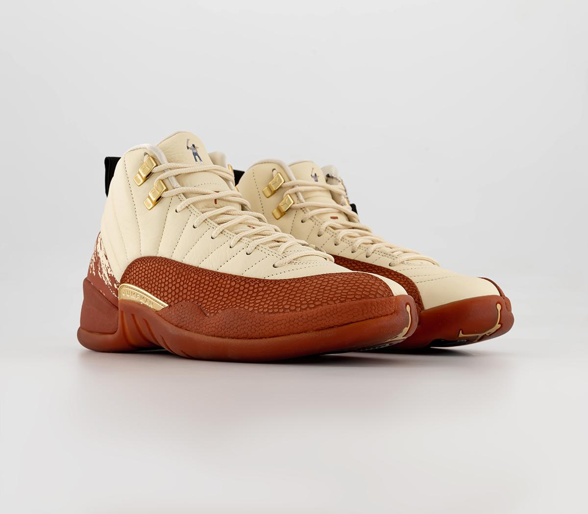 Jordan Air Jordan 12 Retro Trainers Muslin Black Burnt Sunrise - Men's ...