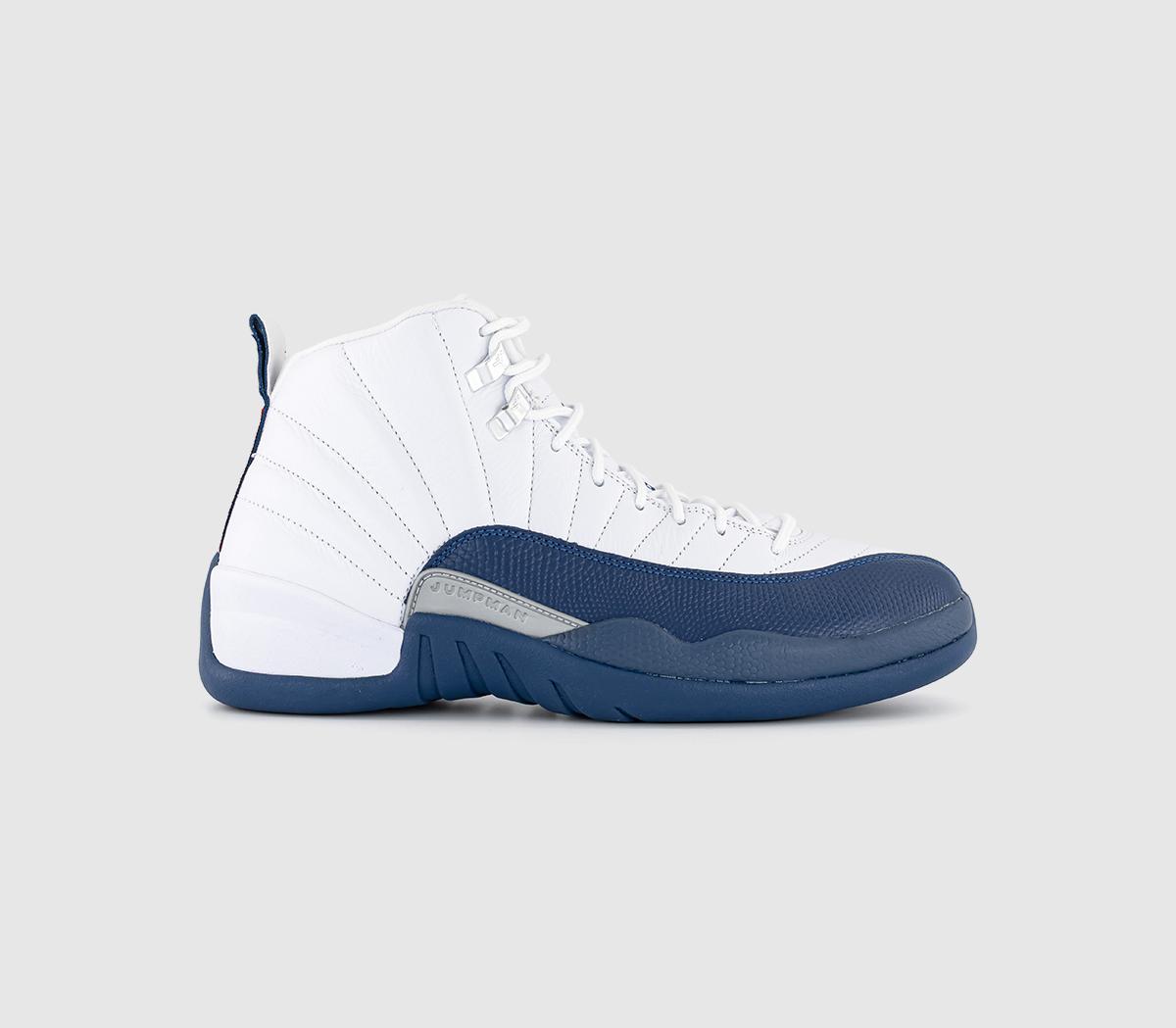 Click here for Jordan Air 12 Retro Trainers White French Blue Met... prices