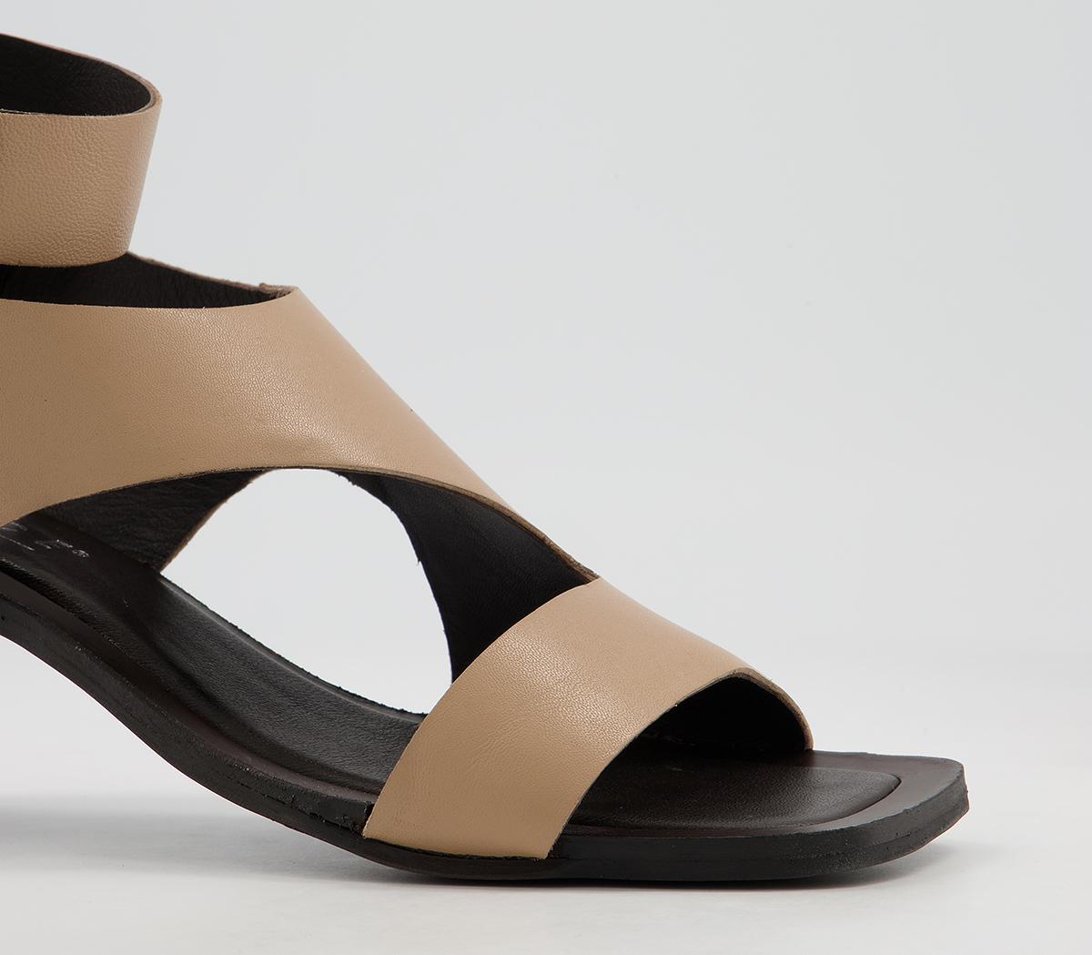 OFFICE Manisa Smart Block Heel Sandals Stone Leather - Mid Heels