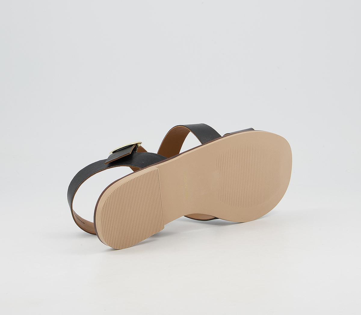 OFFICE Splendid Cross Strap Sandals Black Leather - Women’s Sandals