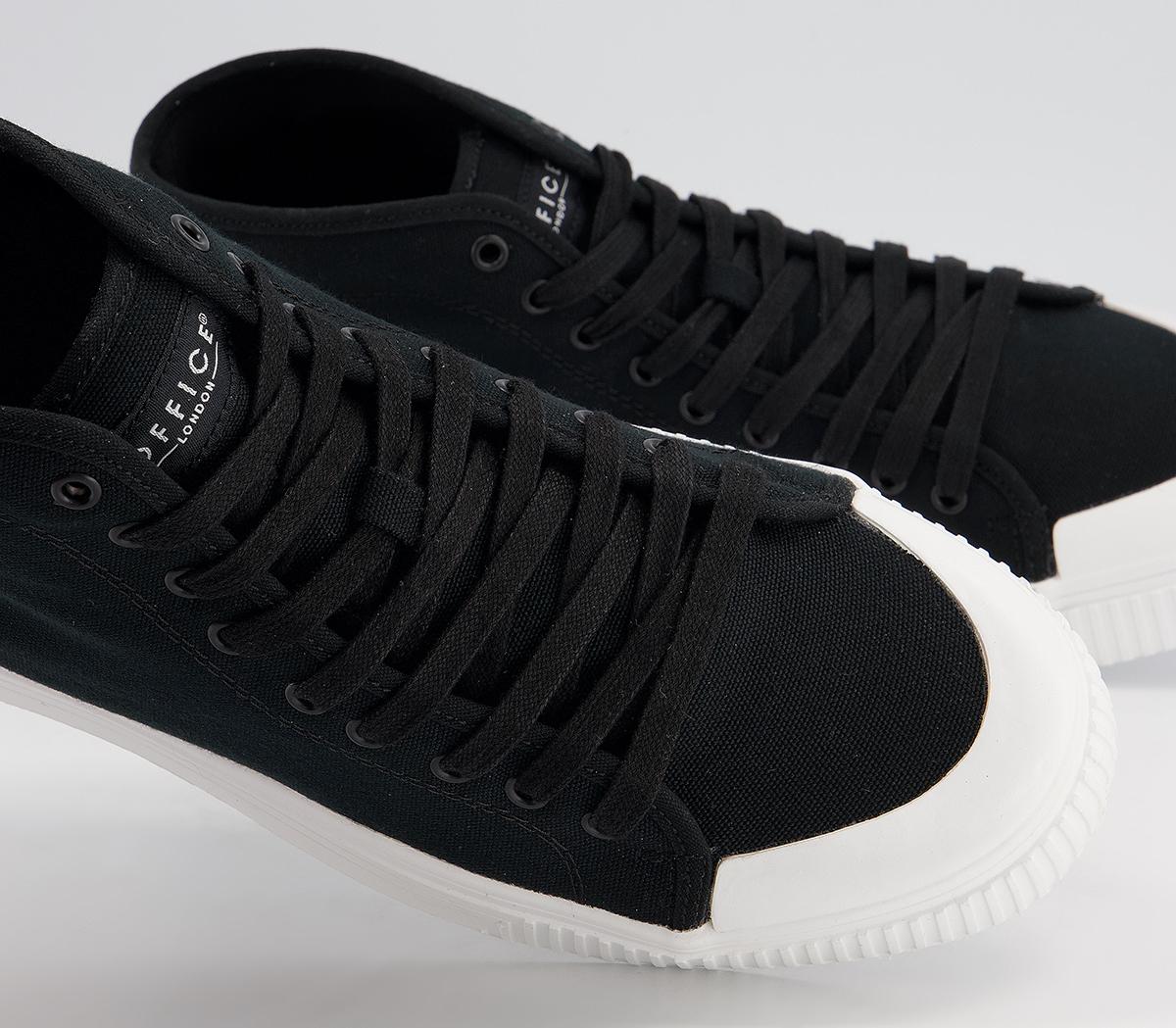 OFFICE Carmel Canvas Mid Top Trainers Black Canvas - Men's Casual Shoes