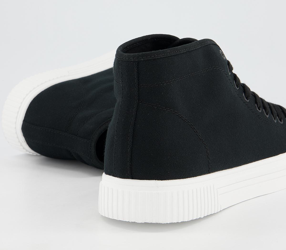 OFFICE Carmel Canvas Mid Top Trainers Black Canvas - Men's Casual Shoes