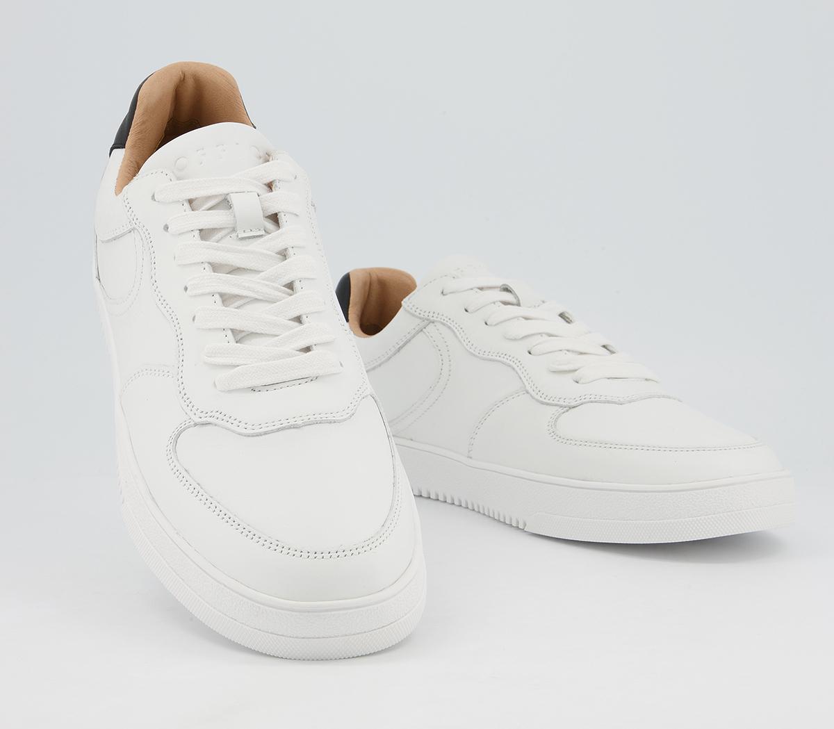 OFFICE Clemete Micro Cleat Sole Trainers White Leather - Men's Casual Shoes