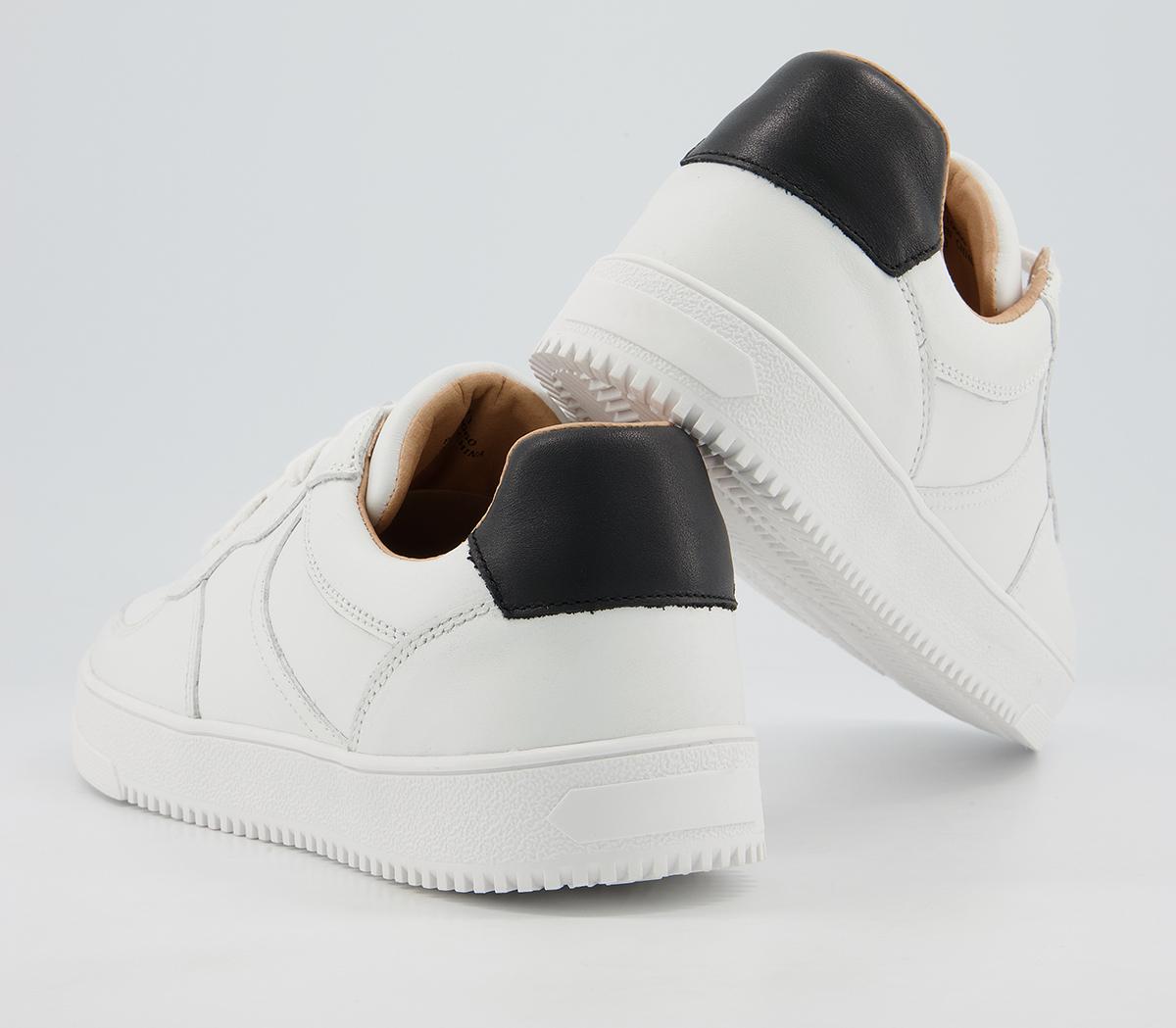 OFFICE Clemete Micro Cleat Sole Trainers White Leather - Men's Casual Shoes