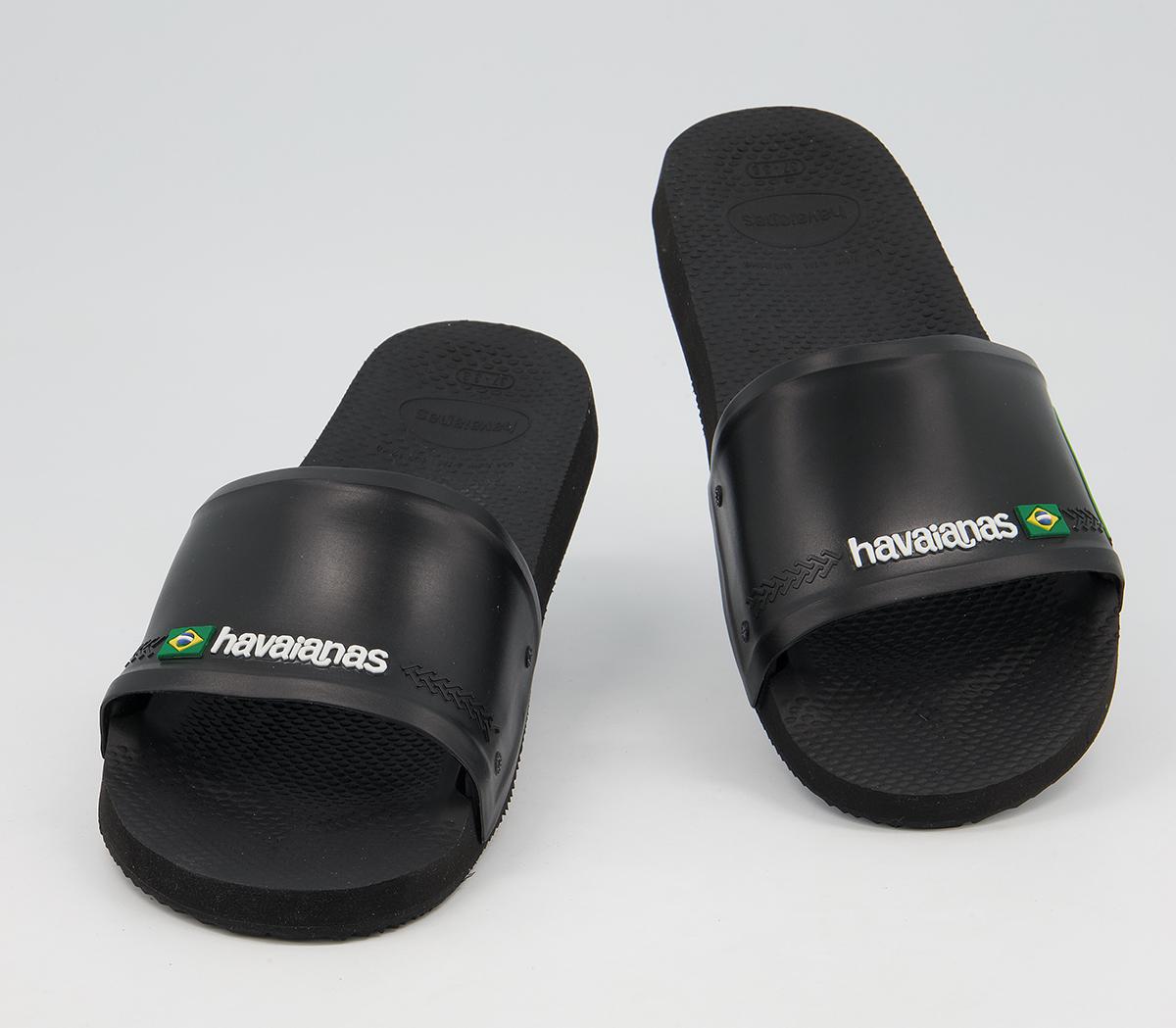 Havaianas Brasil Slides Black - Women’s Sliders