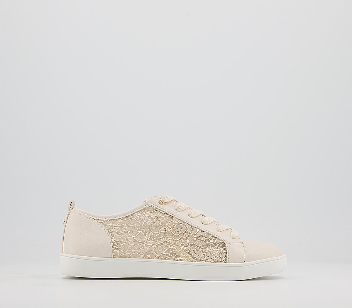 OFFICE Farfetched Lace Up Trainers Off White Lace Mix - OFFICE Girl