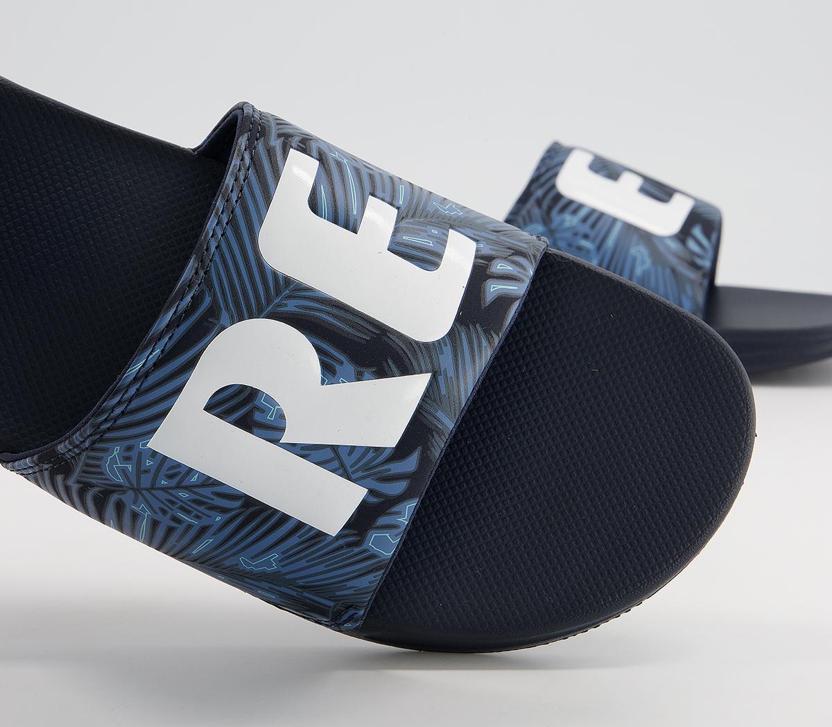 Reef Reef One Slides Navy Palm - Men’s Sliders