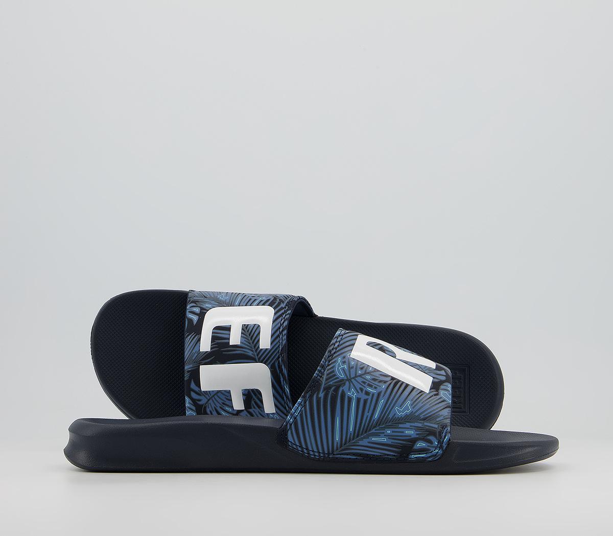 Reef Reef One Slides Navy Palm - Men’s Sliders
