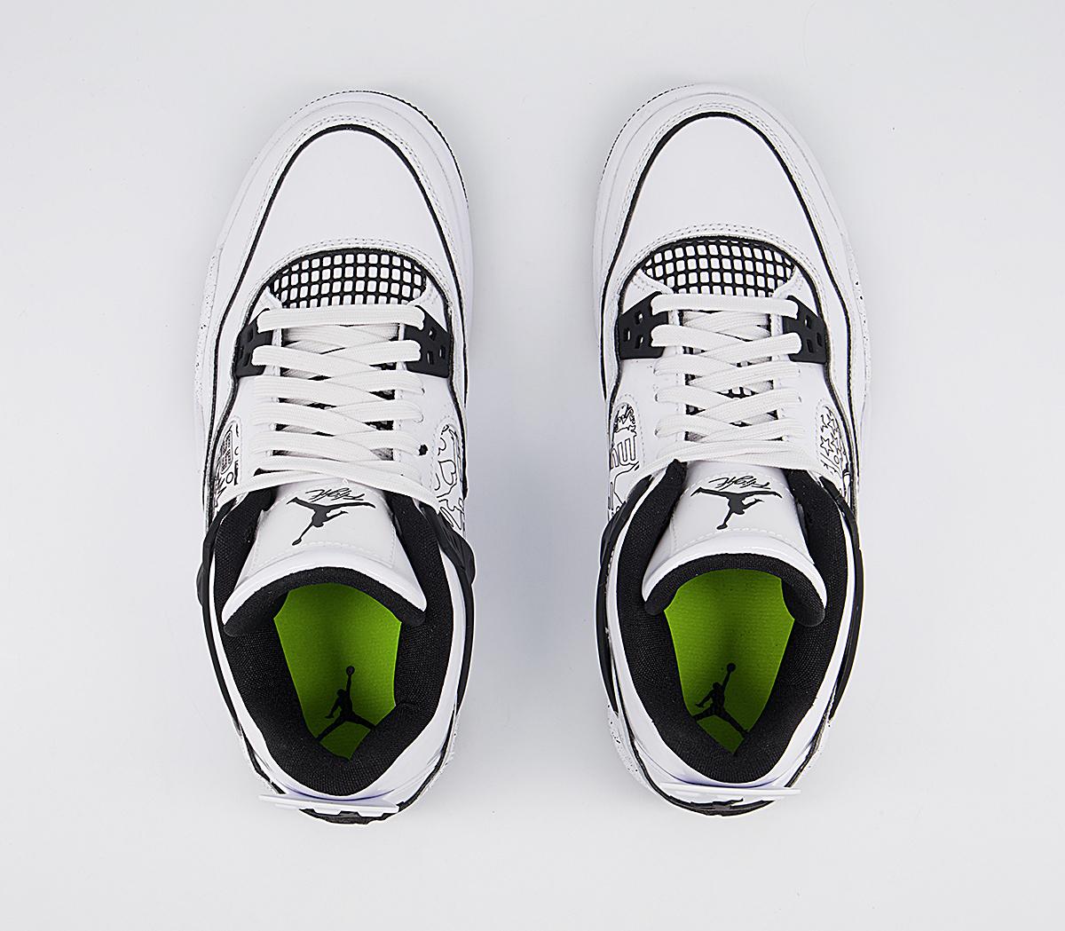 Jordan Air Jordan 4 Retro Diy Gs Trainers White Black Volt - Women's ...