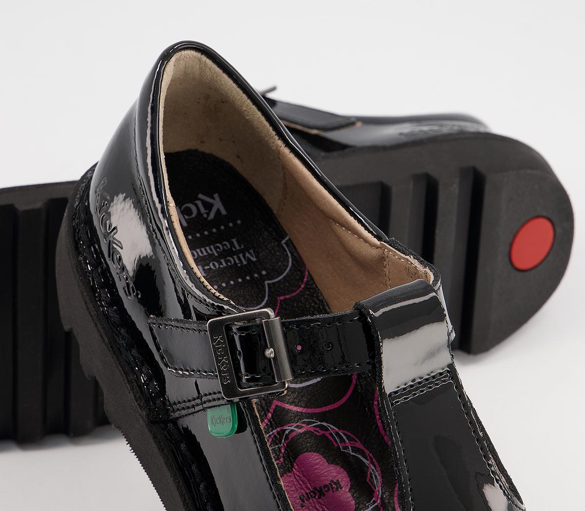 Kickers Kick T Patent Youth Shoes Black Patent - Unisex