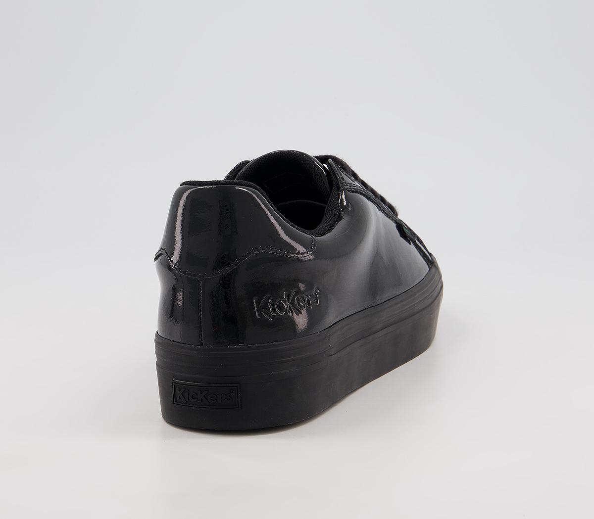 Kickers Tovni Platform Patent Youth Shoes Black Patent - Flat Shoes for ...