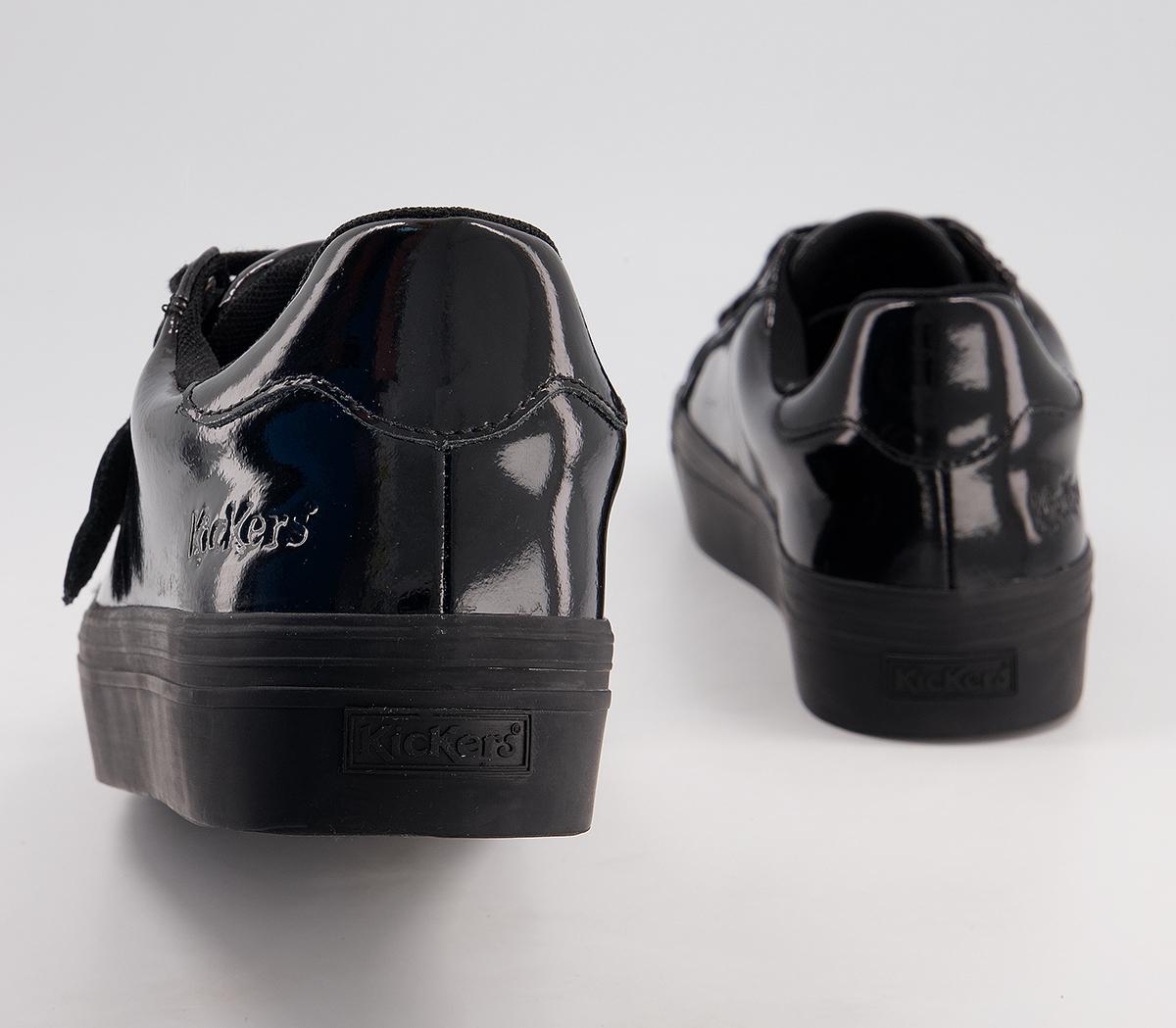 Kickers Tovni Platform Patent Youth Shoes Black Patent - Flat Shoes for ...