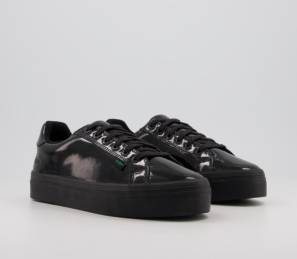 Kickers Tovni Platform Patent Youth Shoes Black Patent - Flat Shoes for ...