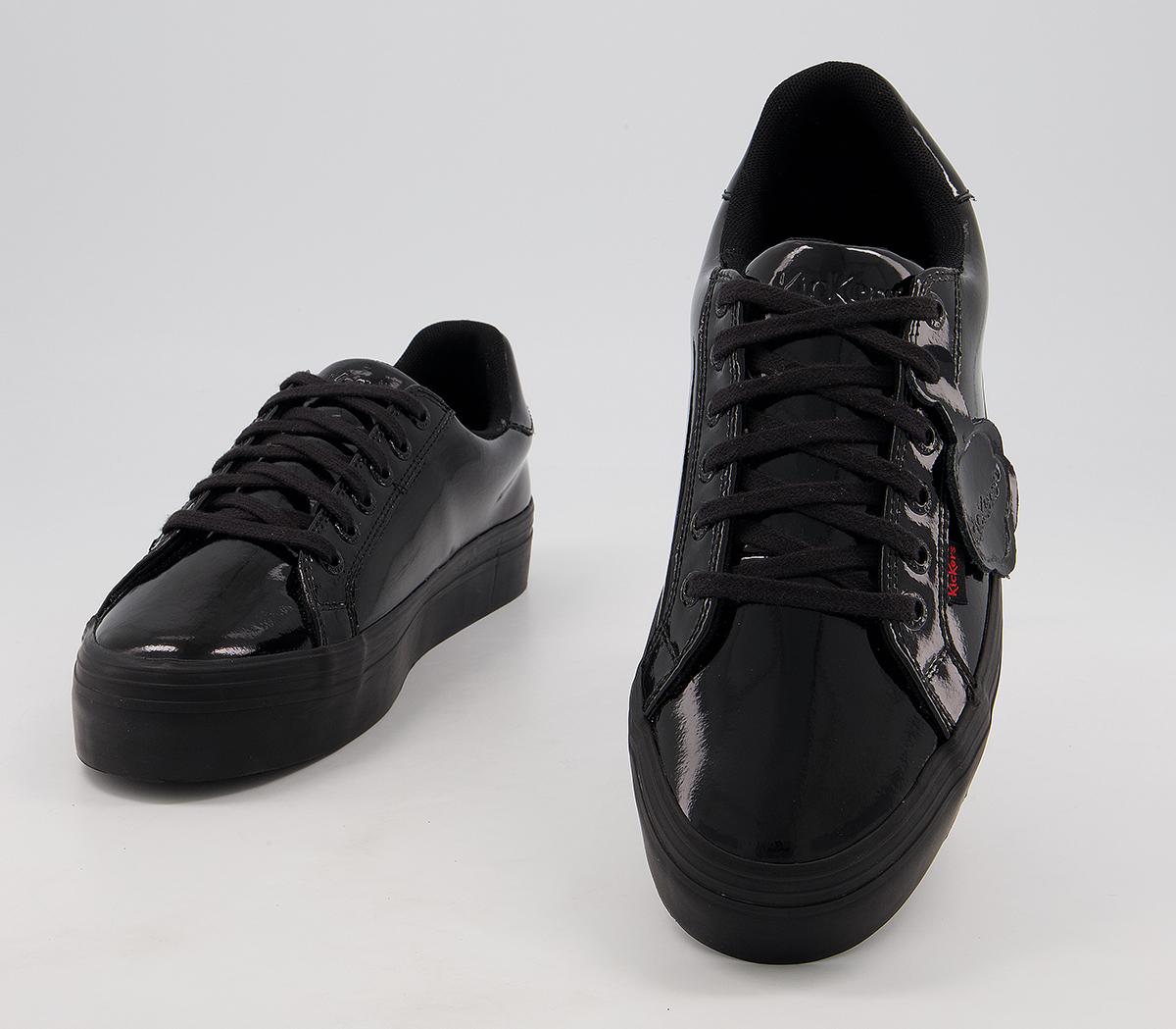 Kickers Tovni Platform Patent Shoes Black Patent - Flat Shoes for Women