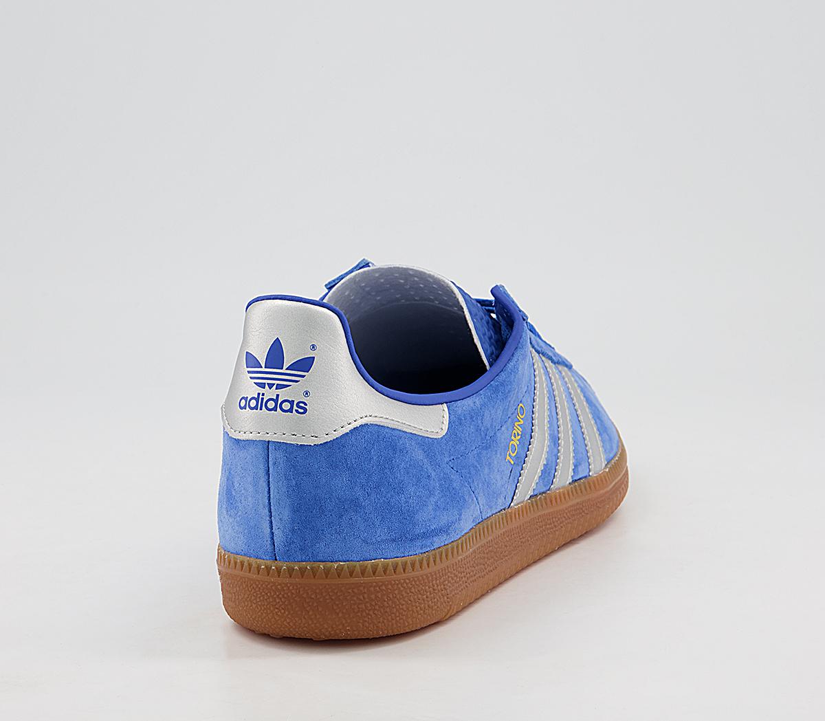 adidas Torino Trainers Blue Silver Metallic White - Men's Terrace Trainers