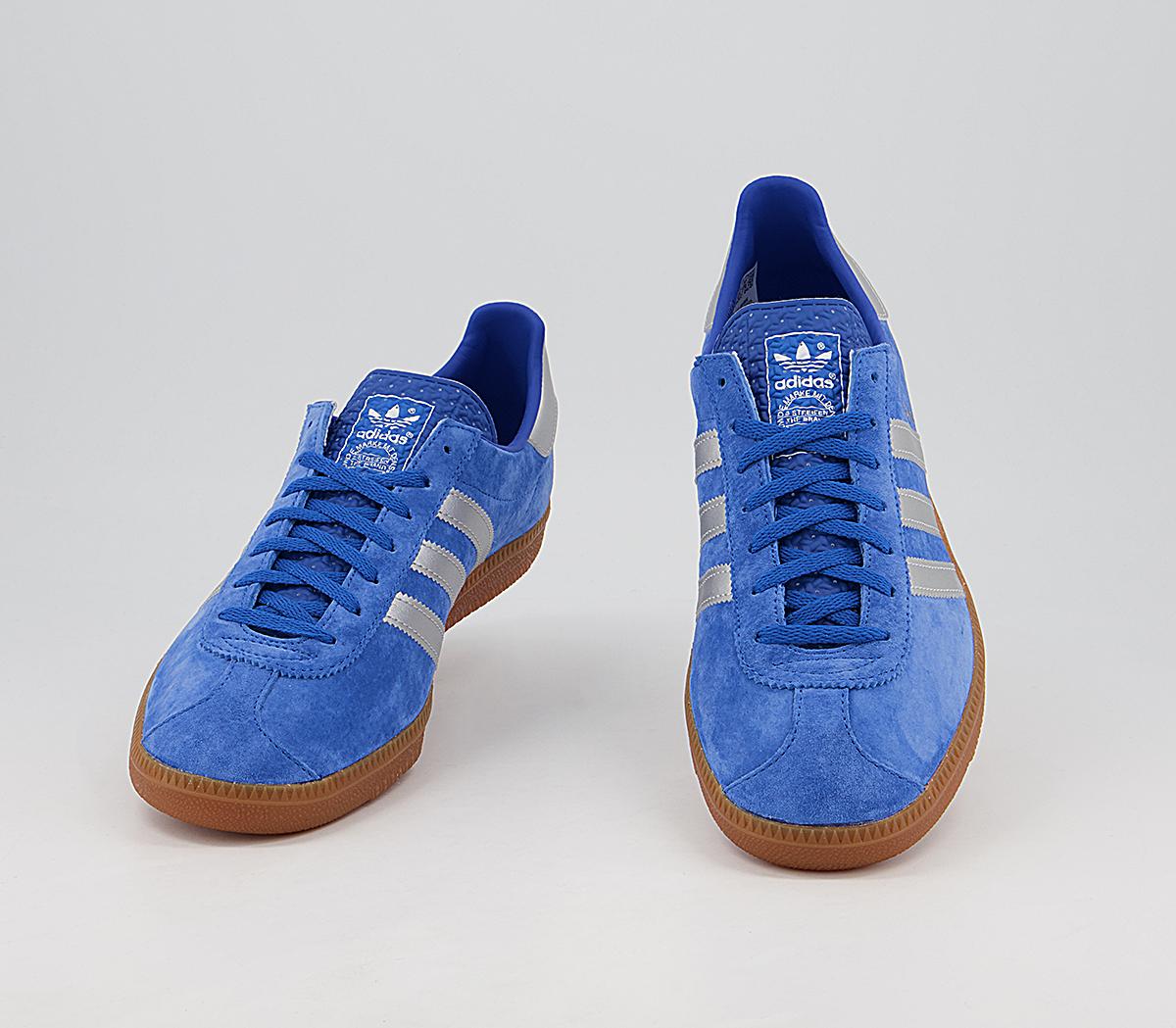 adidas Torino Trainers Blue Silver Metallic White - Men's Terrace Trainers
