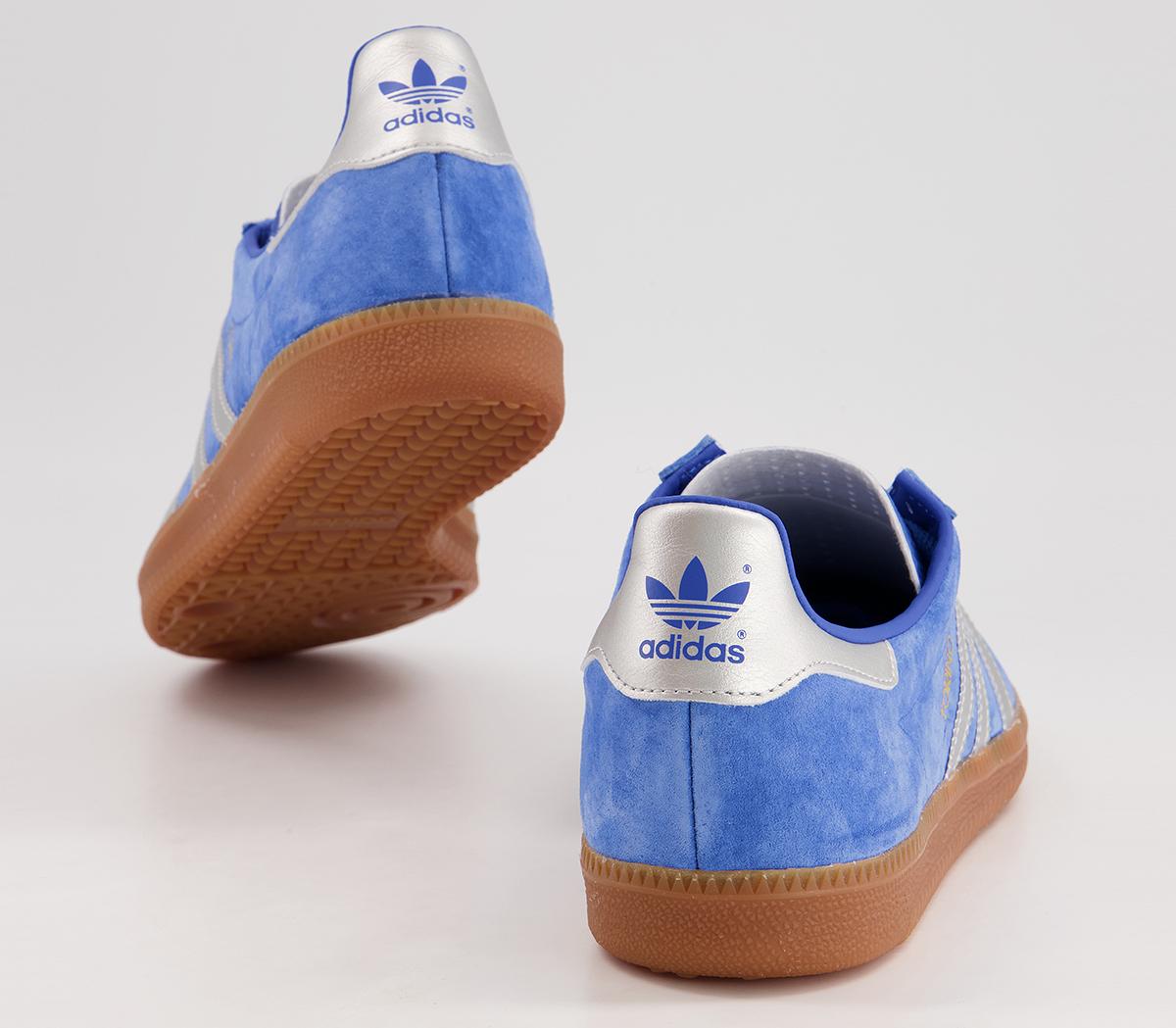 adidas Torino Trainers Blue Silver Metallic White - Men's Terrace Trainers