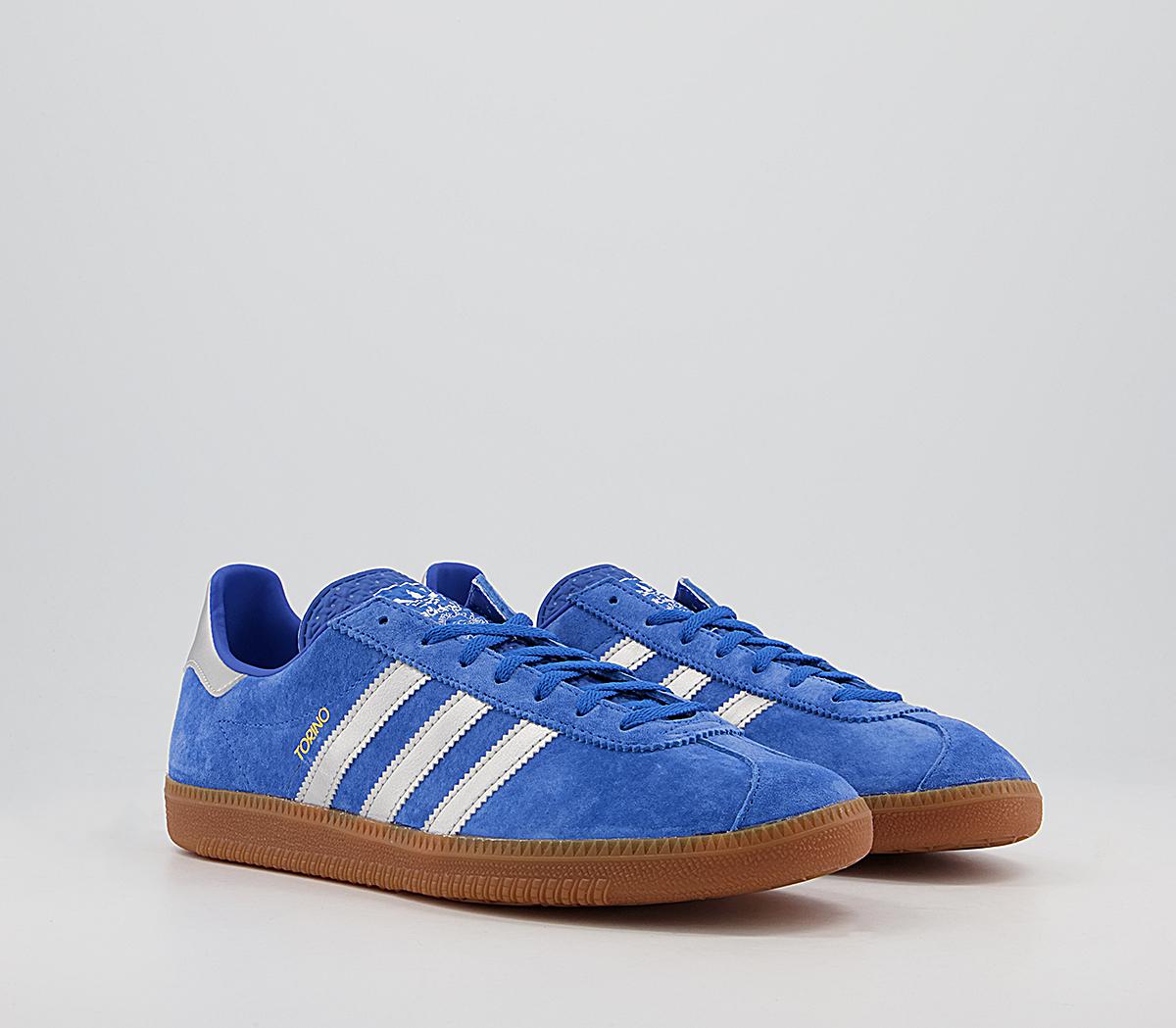 adidas Torino Trainers Blue Silver Metallic White - Men's Terrace Trainers