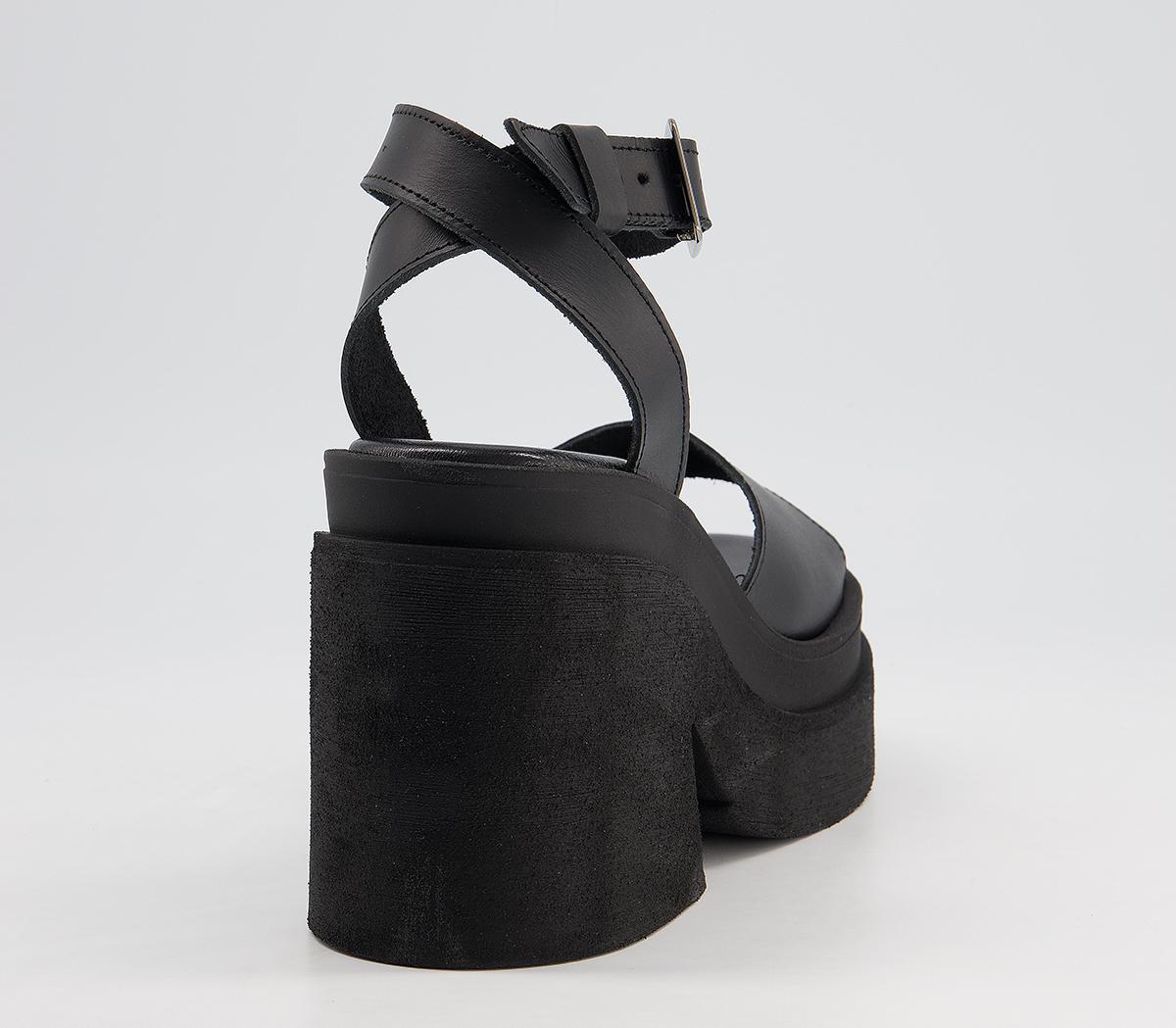 Kaltur Ankle Strap Mules Black - Mid Heels