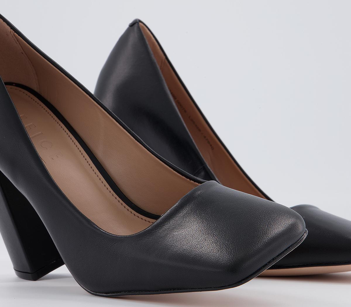 OFFICE Hilo Court Block High Heels Black Leather - High Heels