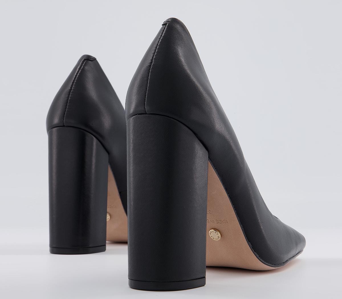 OFFICE Hilo Court Block High Heels Black Leather - High Heels
