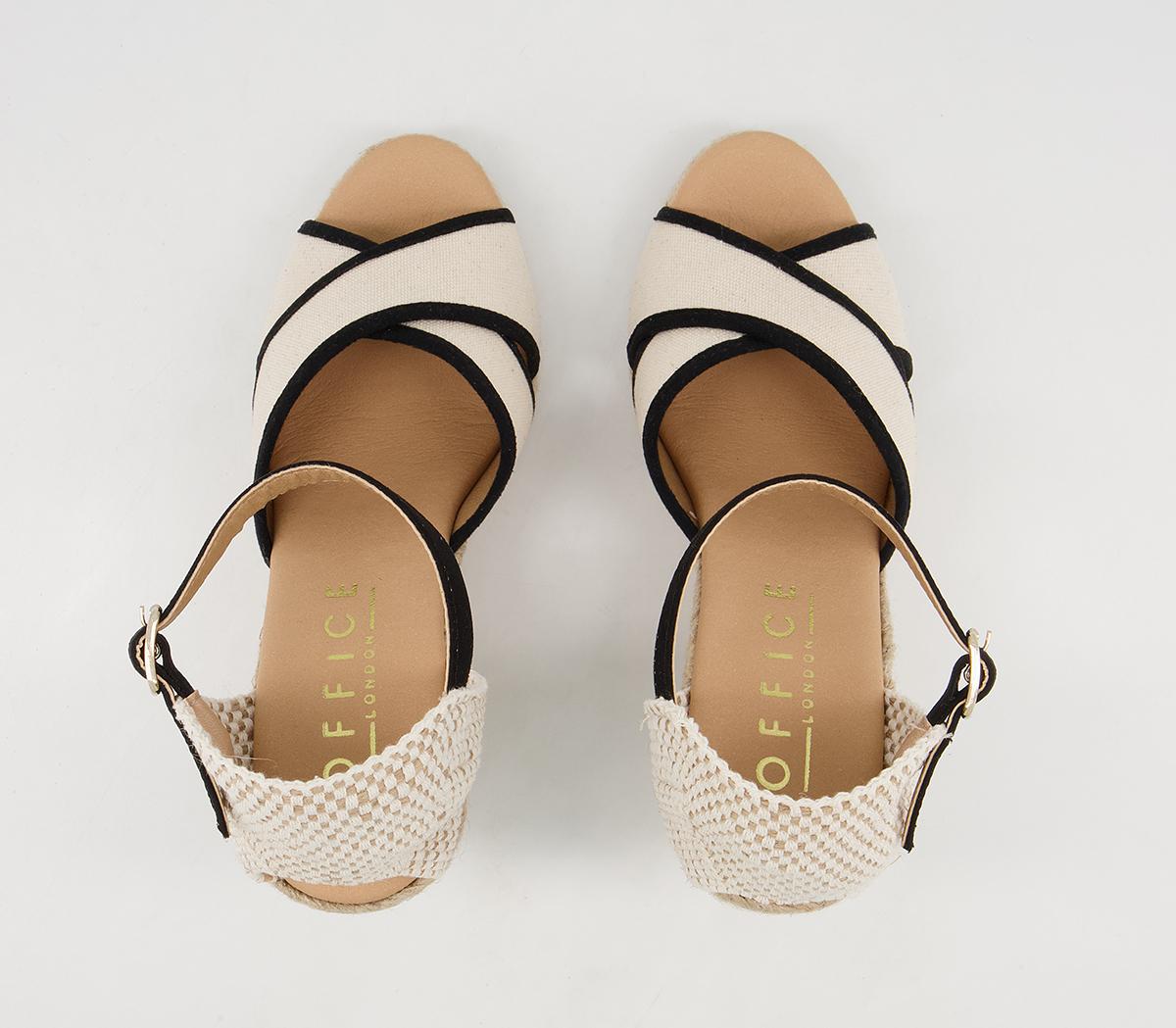 OFFICE Halsey Piped Espadrilles Cream Canvas - High Heels