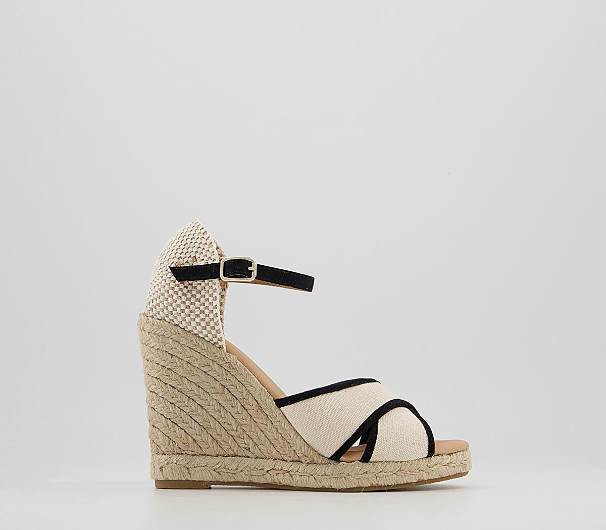 OFFICE Halsey Piped Espadrilles Cream Canvas - High Heels