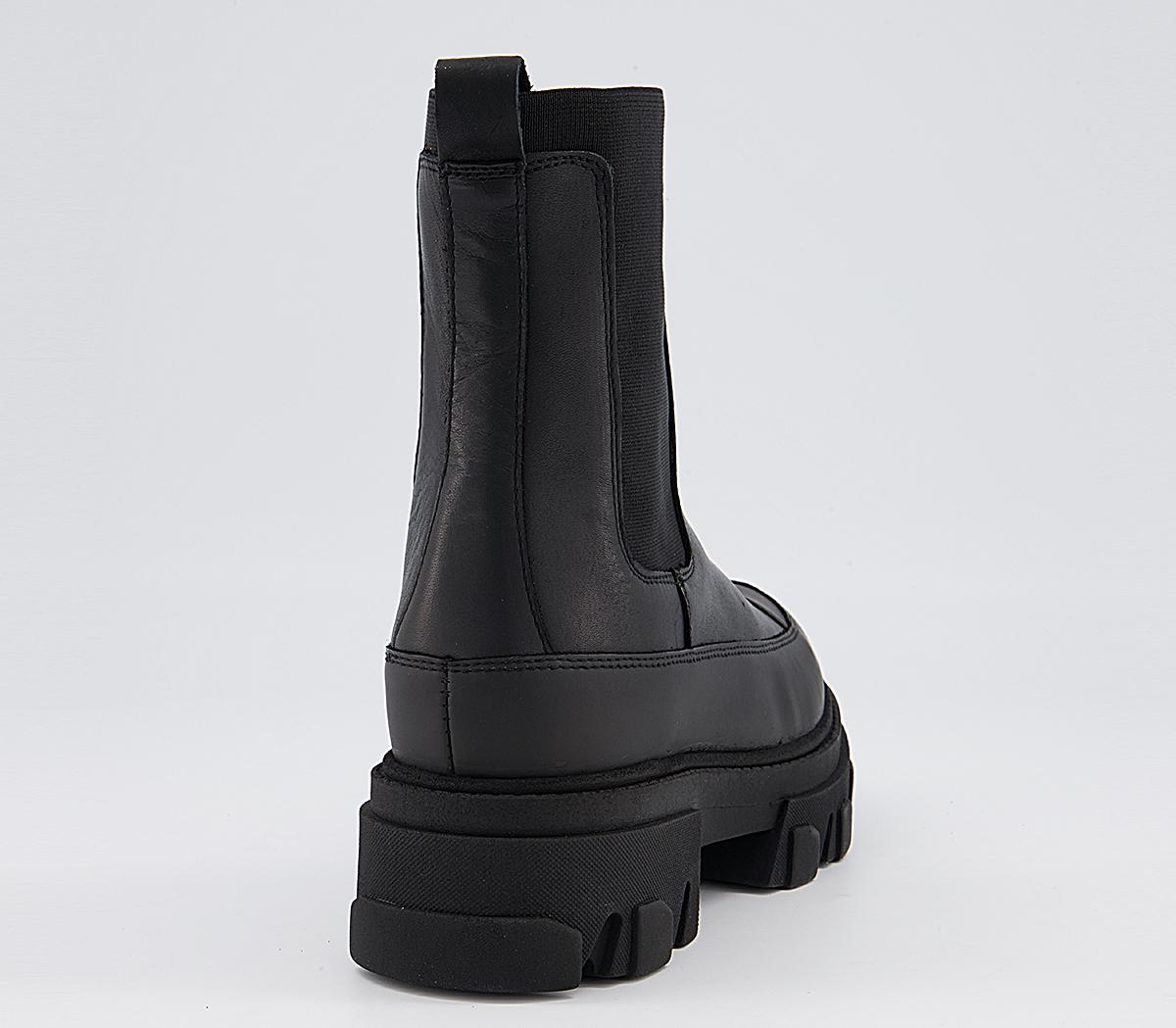 OFFICE Answering Weatherproof Sole Boots Black Leather - Women's Ankle ...