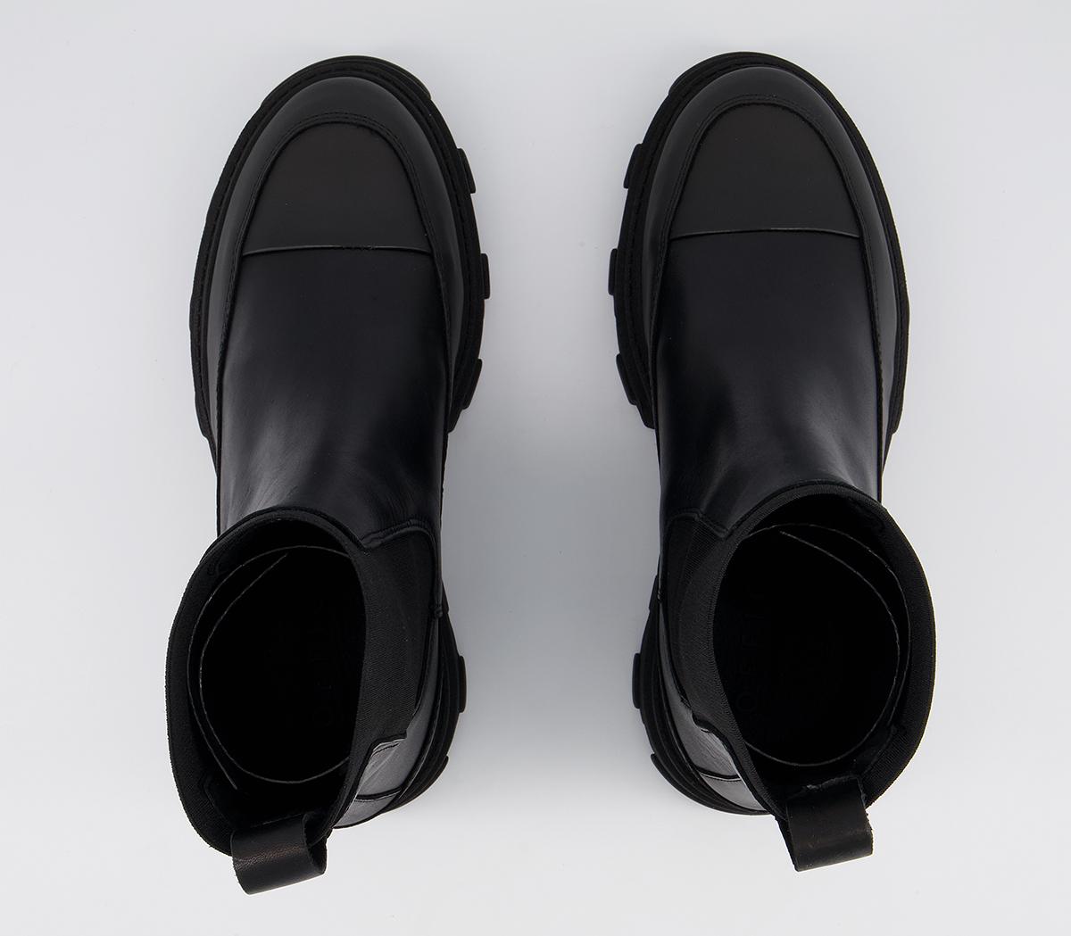 OFFICE Answering Weatherproof Sole Boots Black Leather - Women's Ankle ...