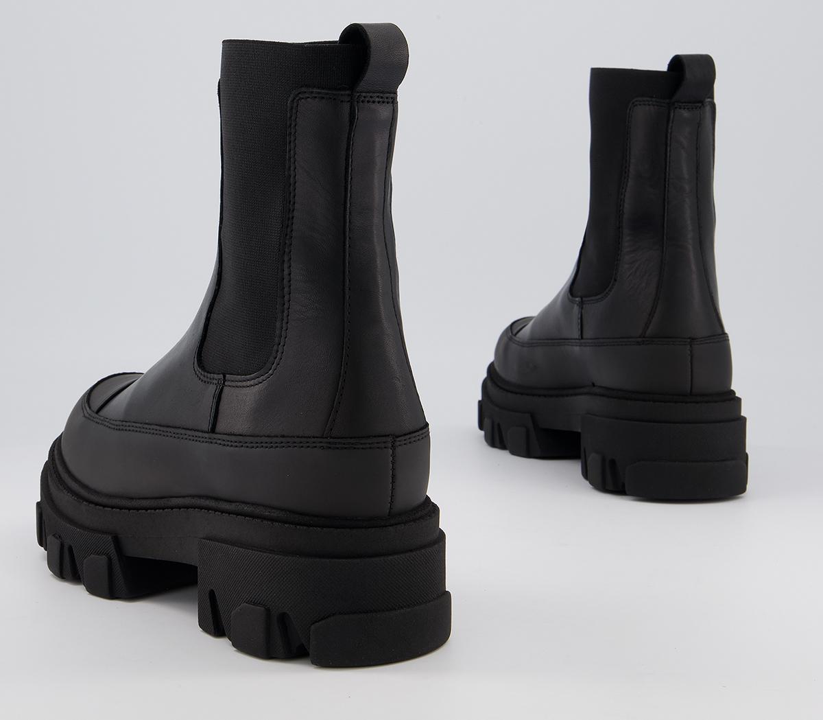 OFFICE Answering Weatherproof Sole Boots Black Leather - Women's Ankle ...